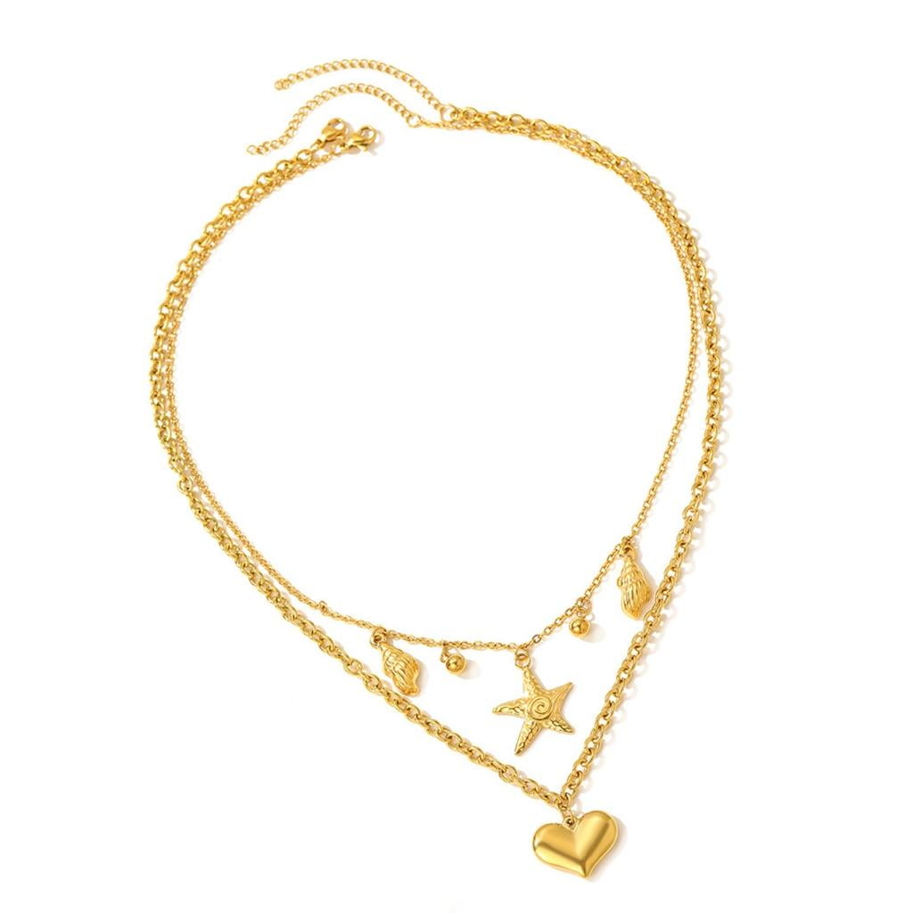Heart Conch Starfish Pendant Necklace Perfect for Beach Vacations and ...