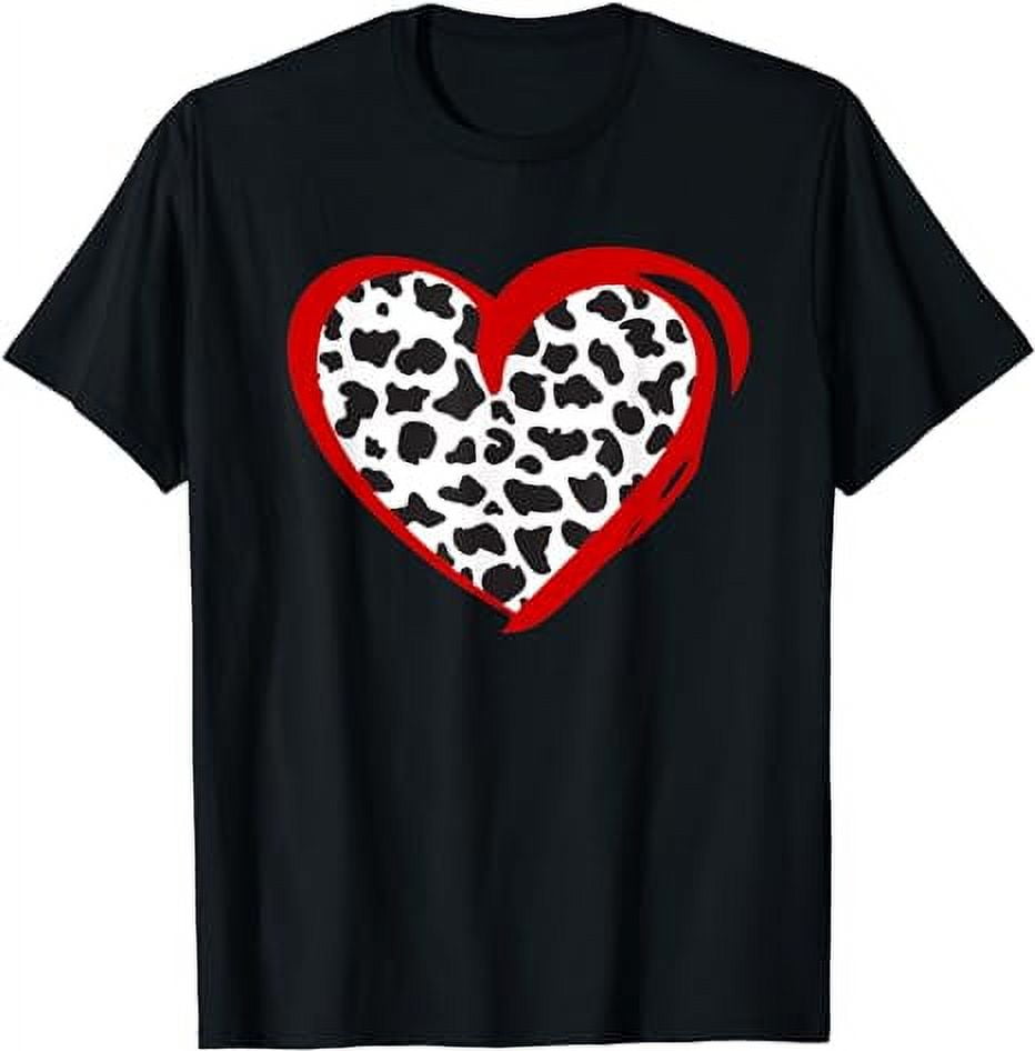 Heart Cow Print T-Shirt - Walmart.com