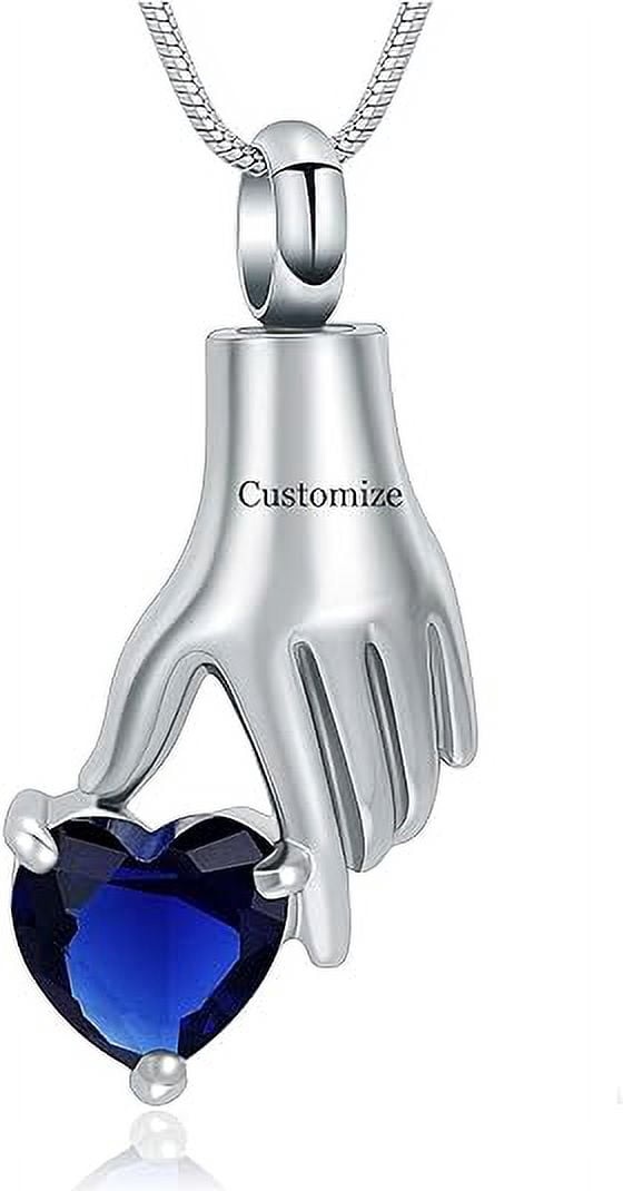 Heart Cremation Jewelry for Ashes Finger Heart Inlay Gemstone Urn ...