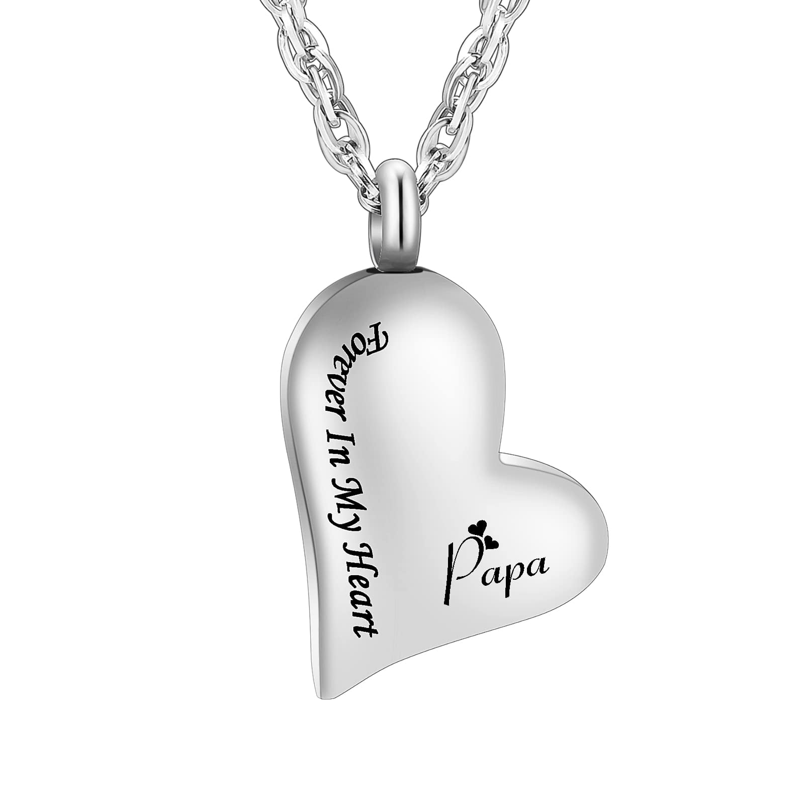 Heart Cremation Jewelry for Ashes Holder Urn Necklace for Papa Memorial ...