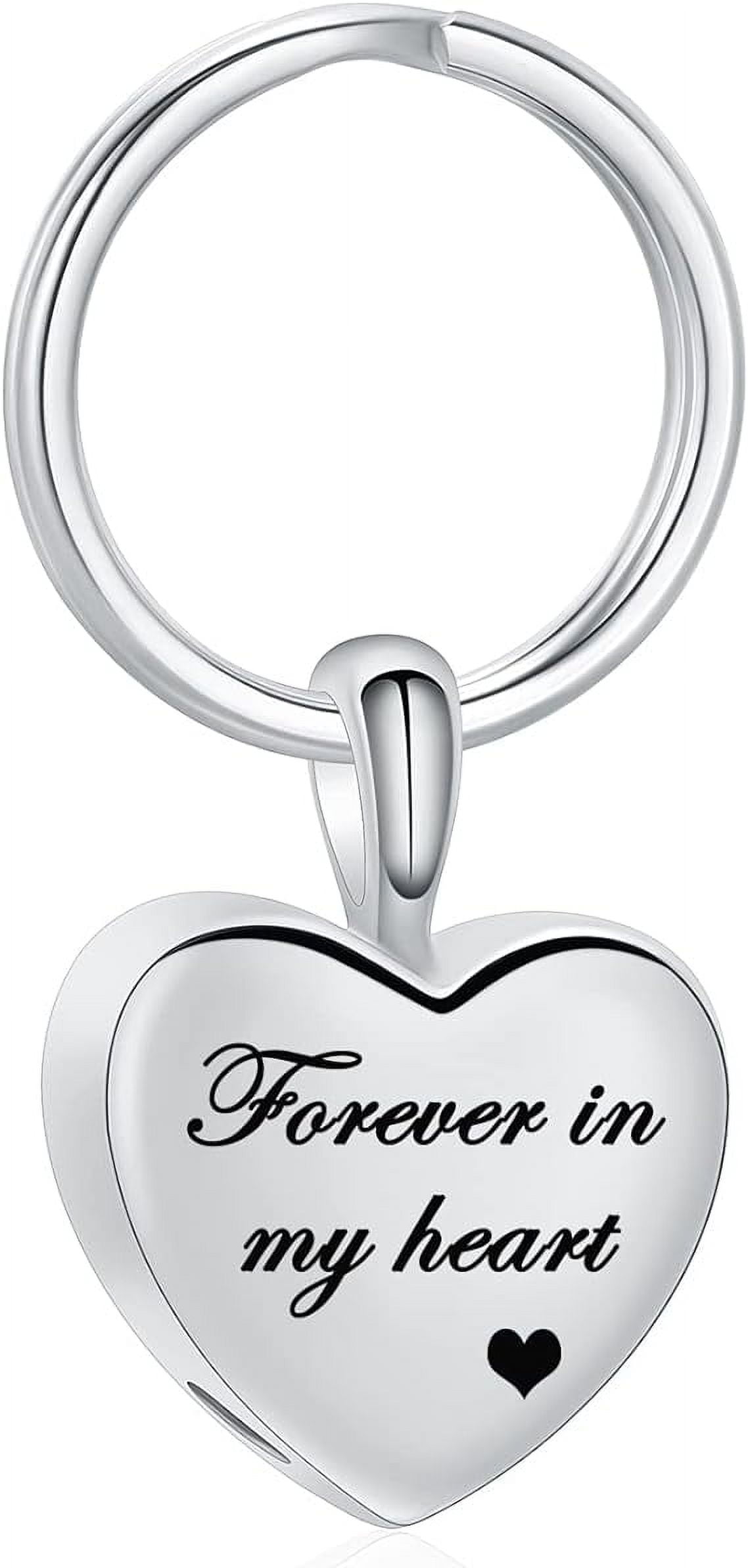 Heart Cremation Keychain for Ashes Forever In My Heart Urn Locket ...