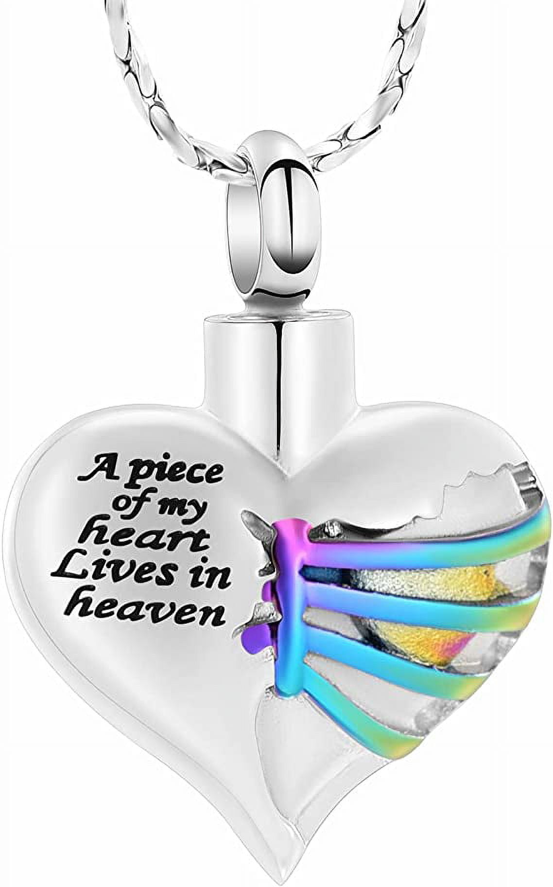 Heart Cremation Urn Necklace Pendant for Human Ashes - A Piece of My ...