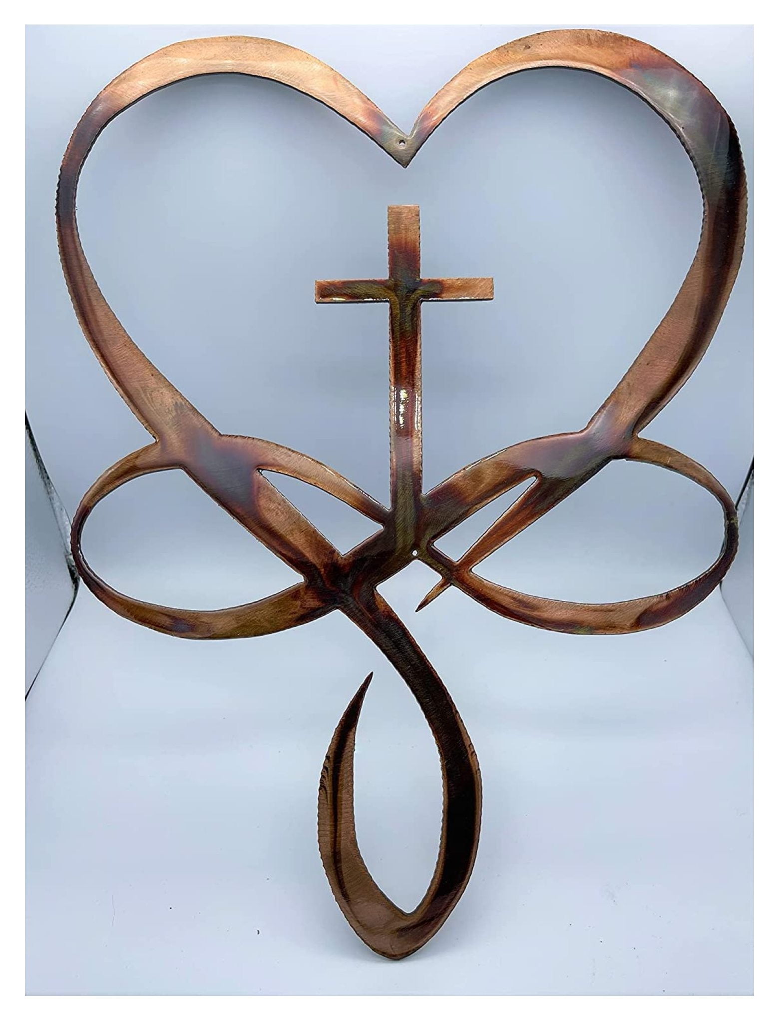 Heart Cross Infinity Symbol Metal Wall Art 24" tall - Walmart.com