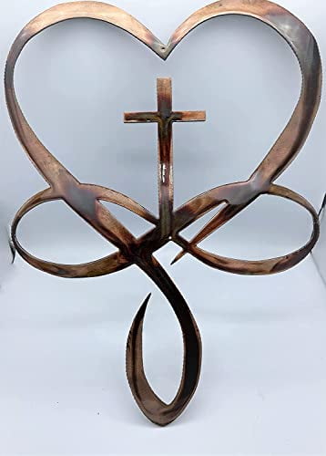 Heart Cross Infinity Symbol Metal Wall Art 24" tall - Walmart.com