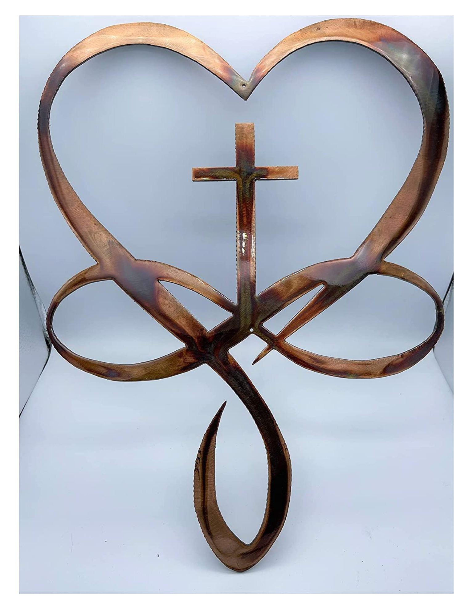 Heart Cross Infinity Symbol Metal Wall Art 24" tall - Walmart.com
