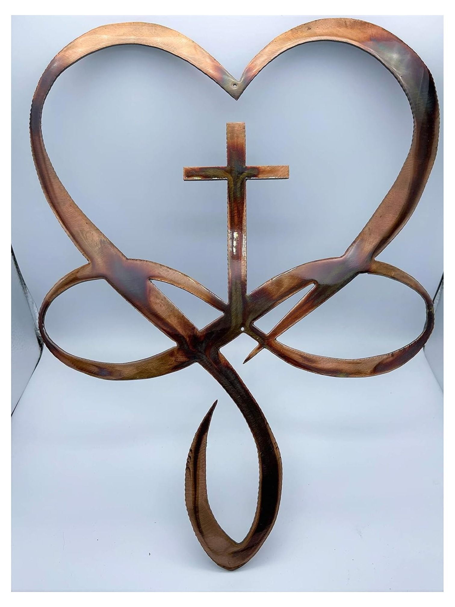 Heart Cross Infinity Symbol Small Version Metal Wall Art 11" x 8 1/2 ...