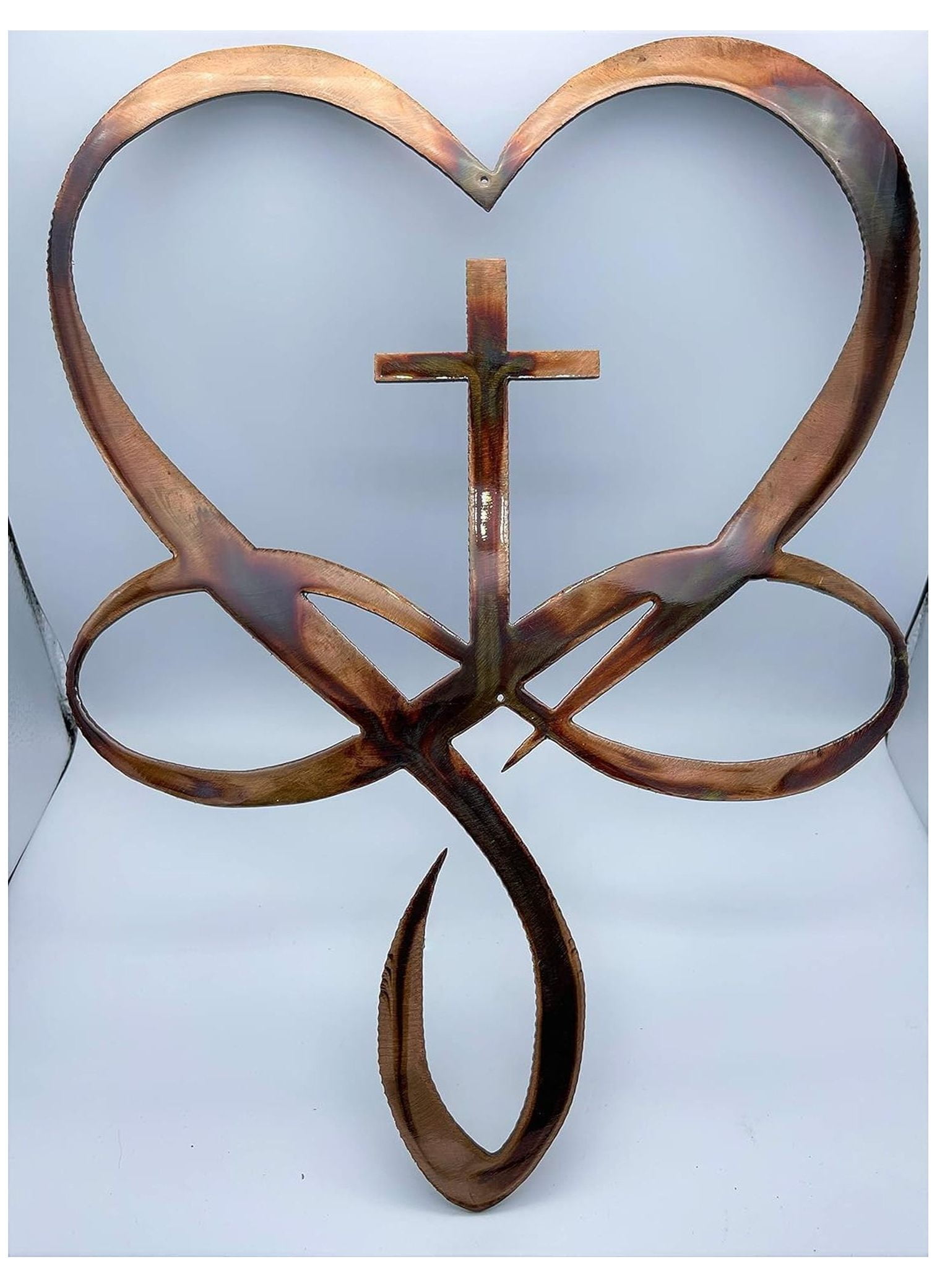 Heart Cross Infinity Symbol Small Version Metal Wall Art 11" x 8 1/2 ...