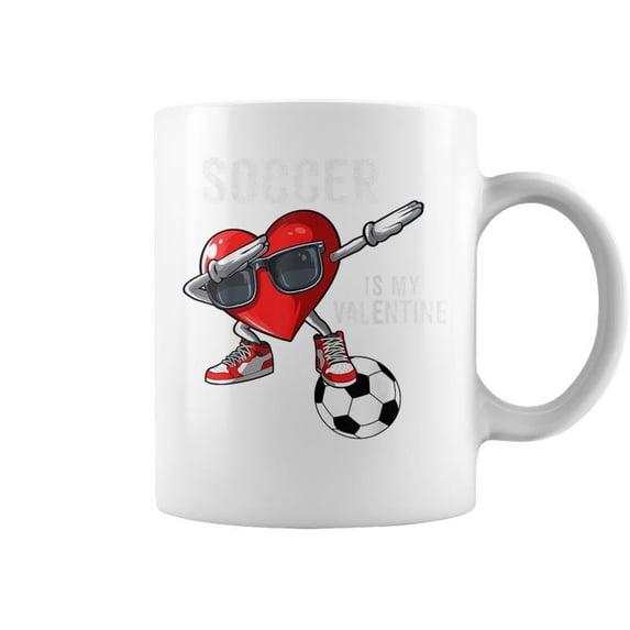 Heart Dab Valentines Day Soccer Player Lover For Boys Coffee Mugs ...