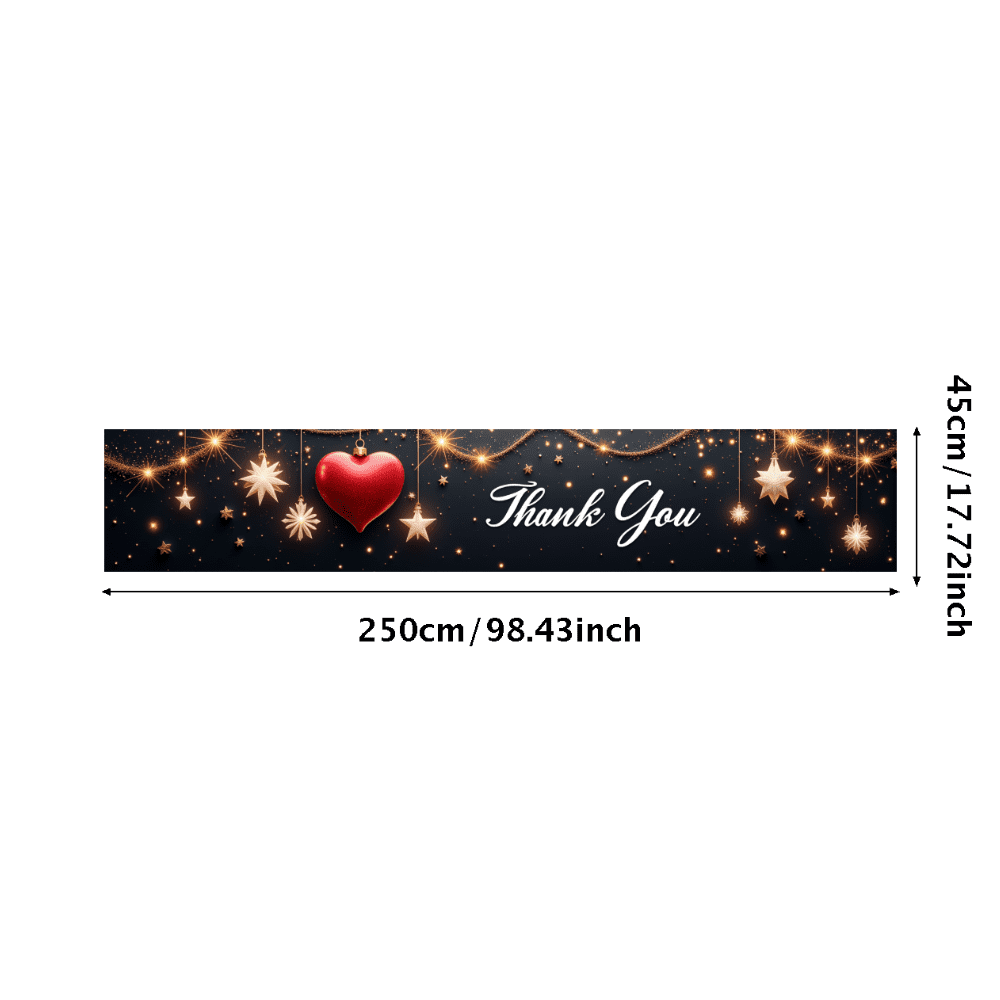 Heart Design Thank You Banner Decorative Stars Appreciation Display for ...