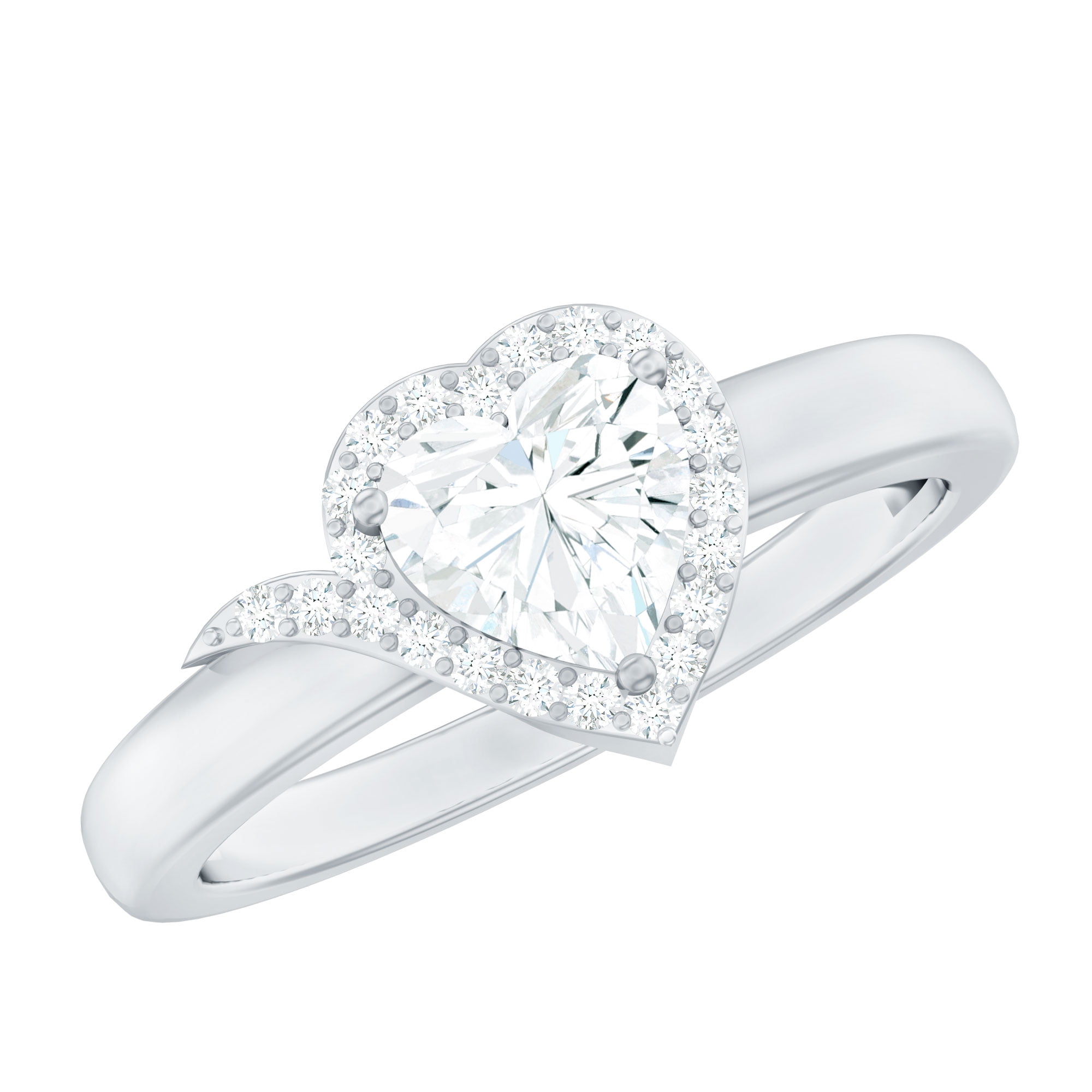 Heart Diamond Engagement Ring (Lab Created) - 6 mm - Certified EF-VS ...