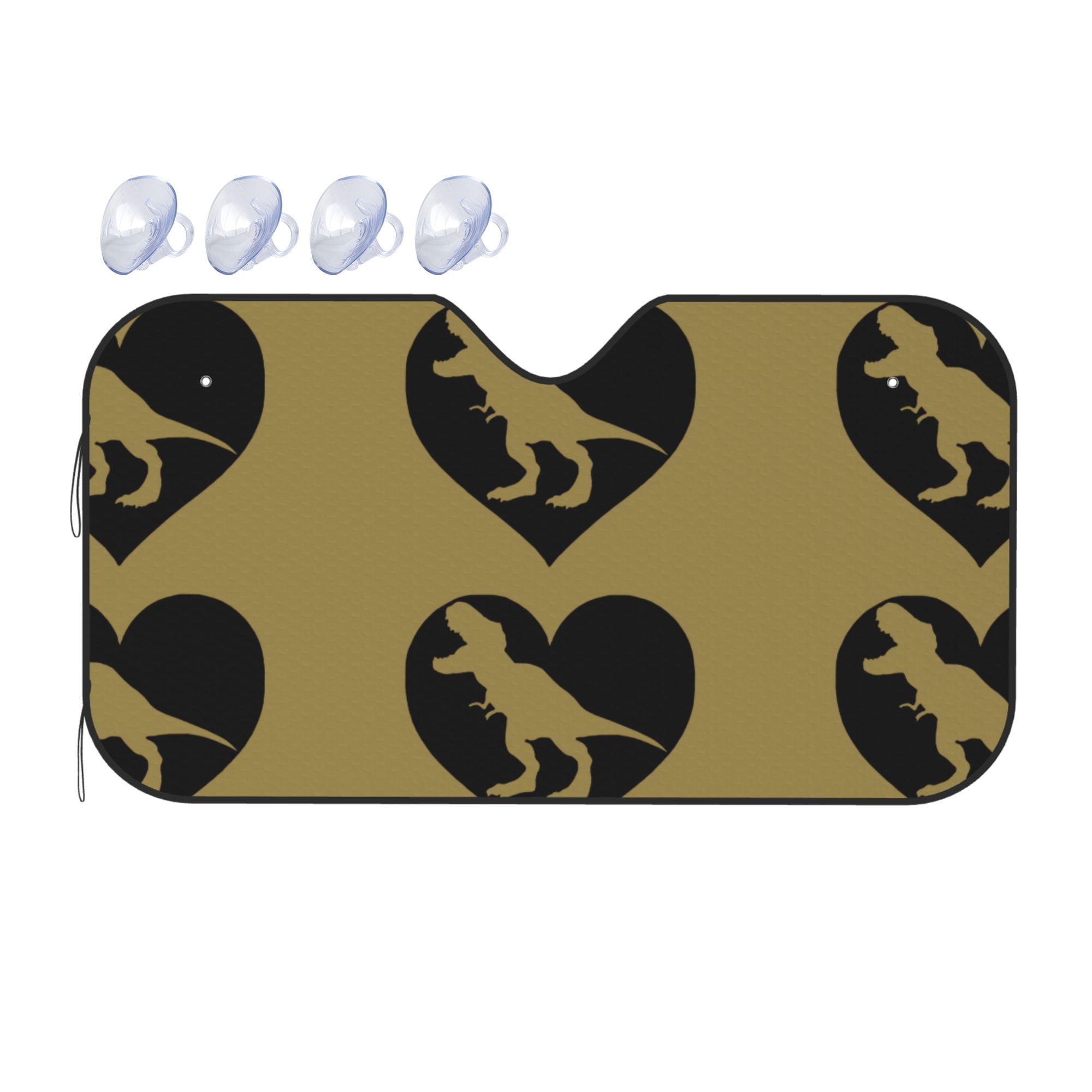 Heart Dinosaur 1-Piece Car Front Window Sunshade-Foldable for Most ...