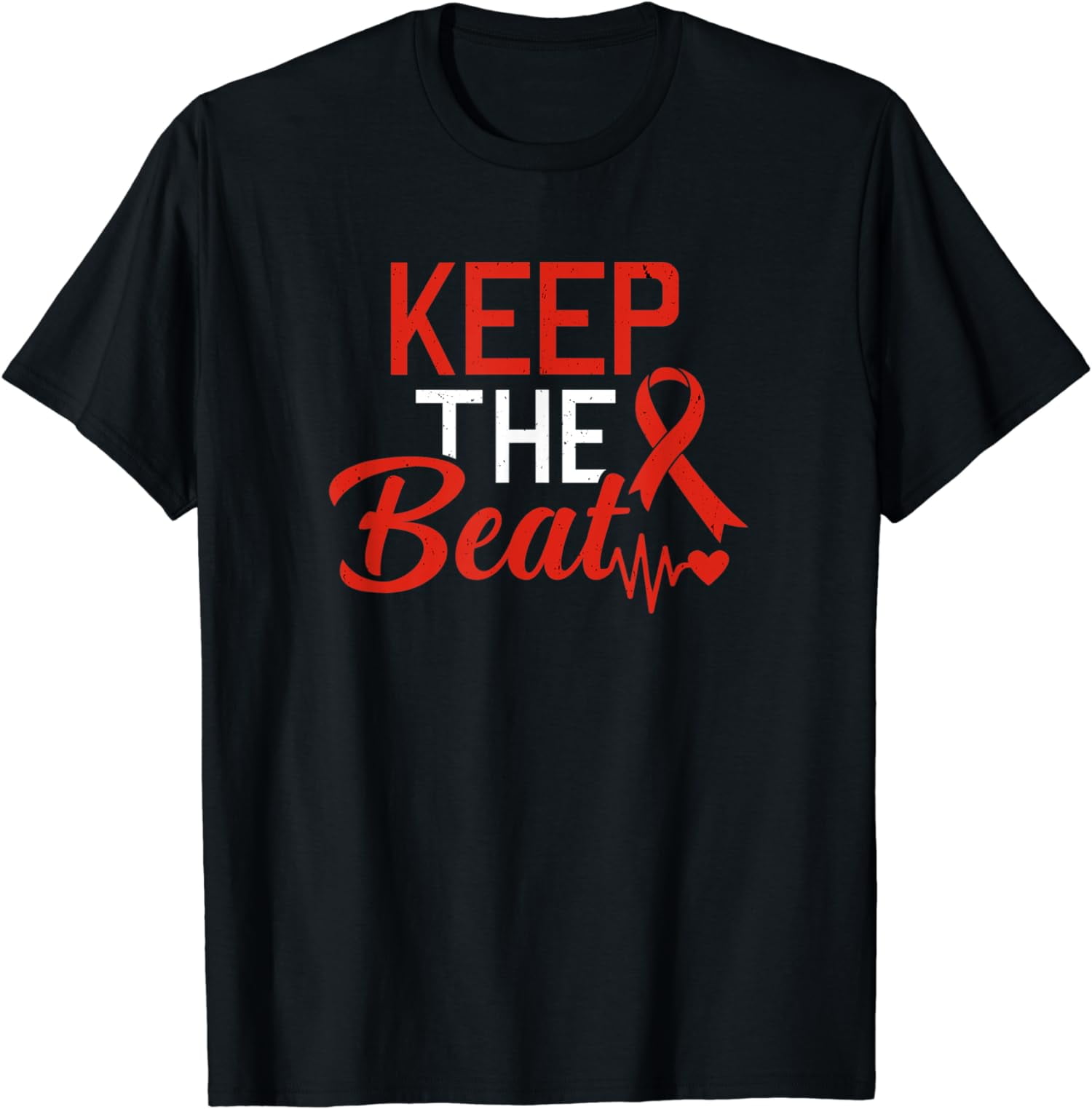 Heart Disease Keep The Beat CHD Heart Defect Awareness T-Shirt ...