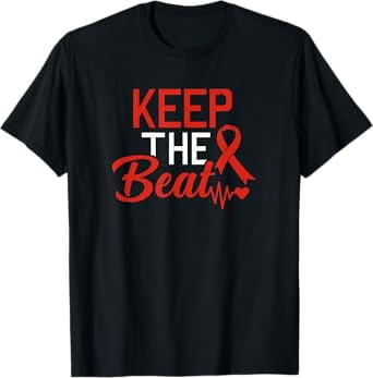 Heart Disease Keep The Beat CHD Heart Defect Awareness T-Shirt ...