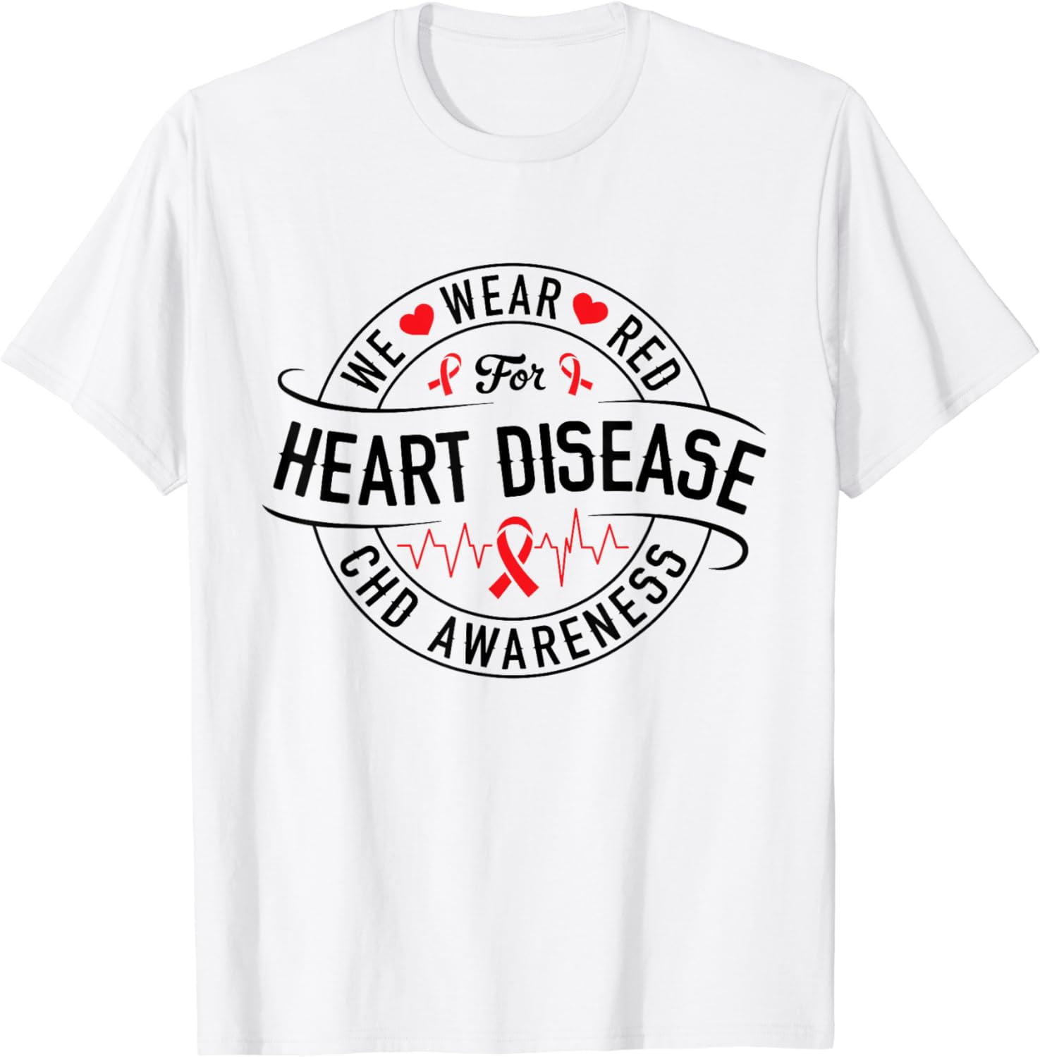 Heart Disease Survivor CHD Heart Disease Awareness Month T-Shirt ...