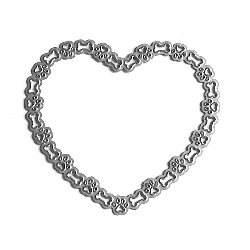 Heart Dog Paw Bone Metal Cutting Dies Stencil Scrapbooking DIY Album ...
