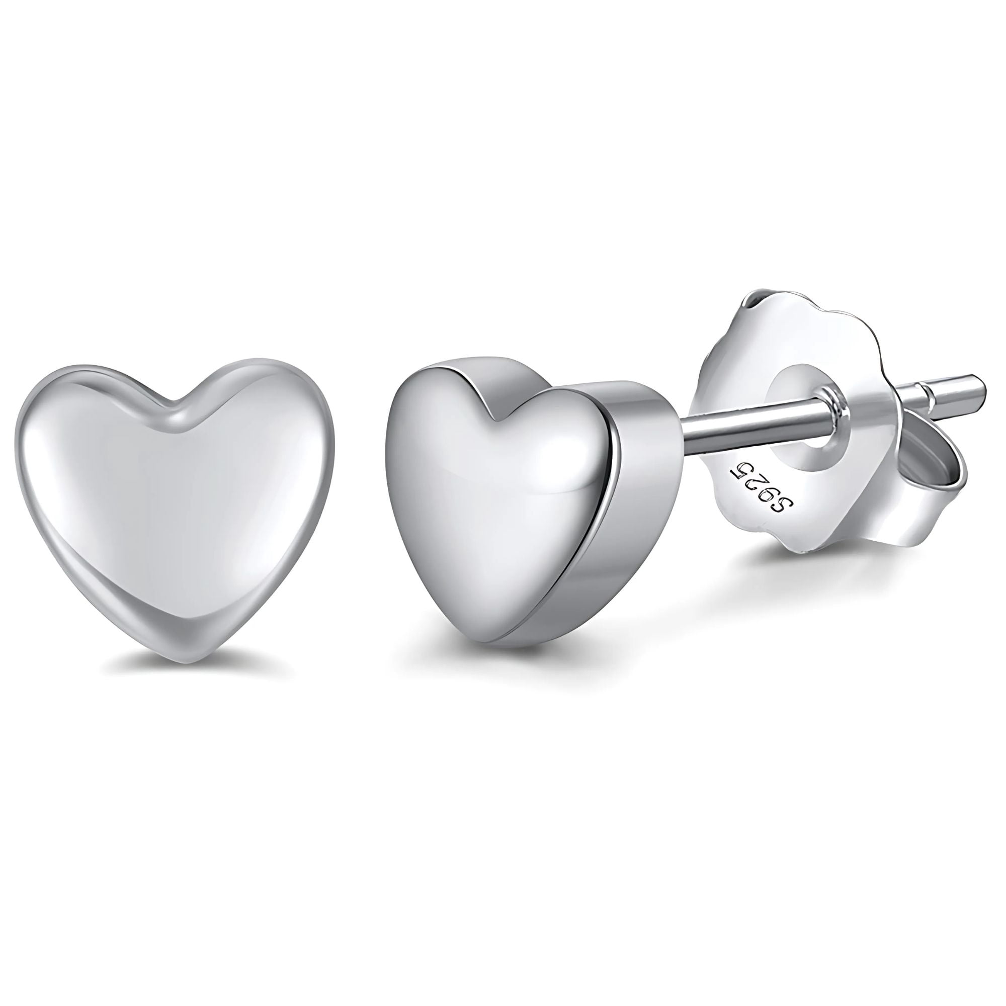 Heart Earrings for Women by Ginger Lyne 6mm Sterling Silver Stud ...