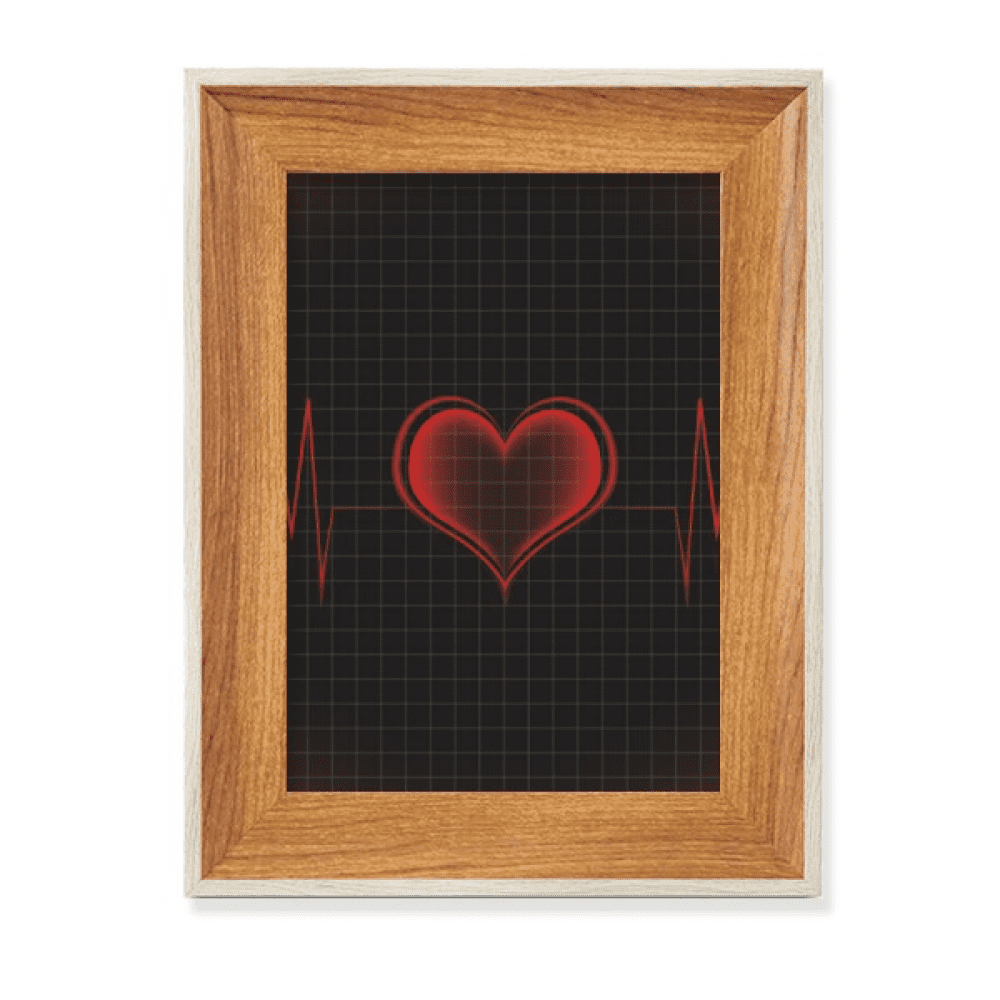 Heart Electrocardiogram Design Desktop Wooden Photo Frame Display ...
