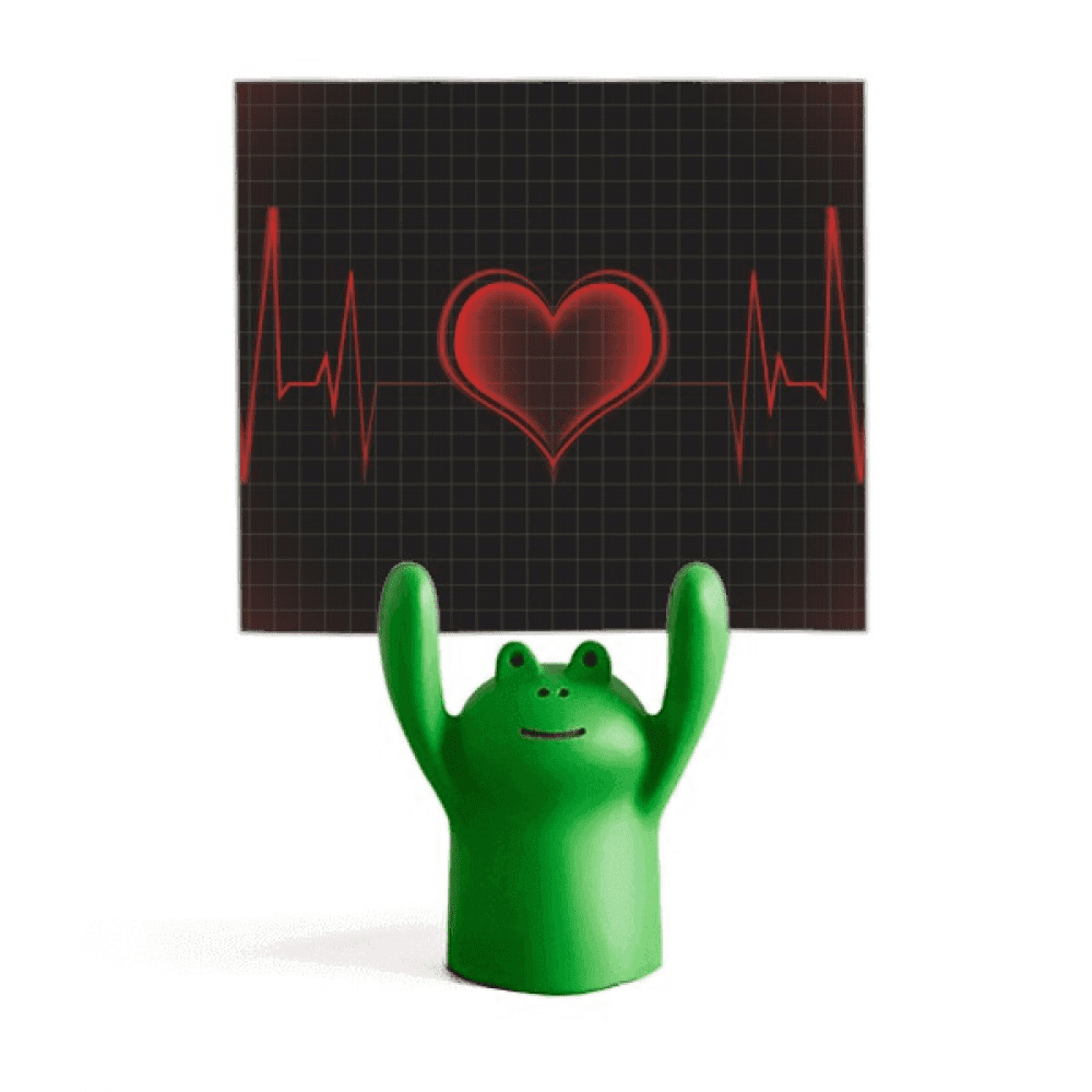 Heart Electrocardiogram Design Memo Holder Cartoon Animal Frog Stand ...