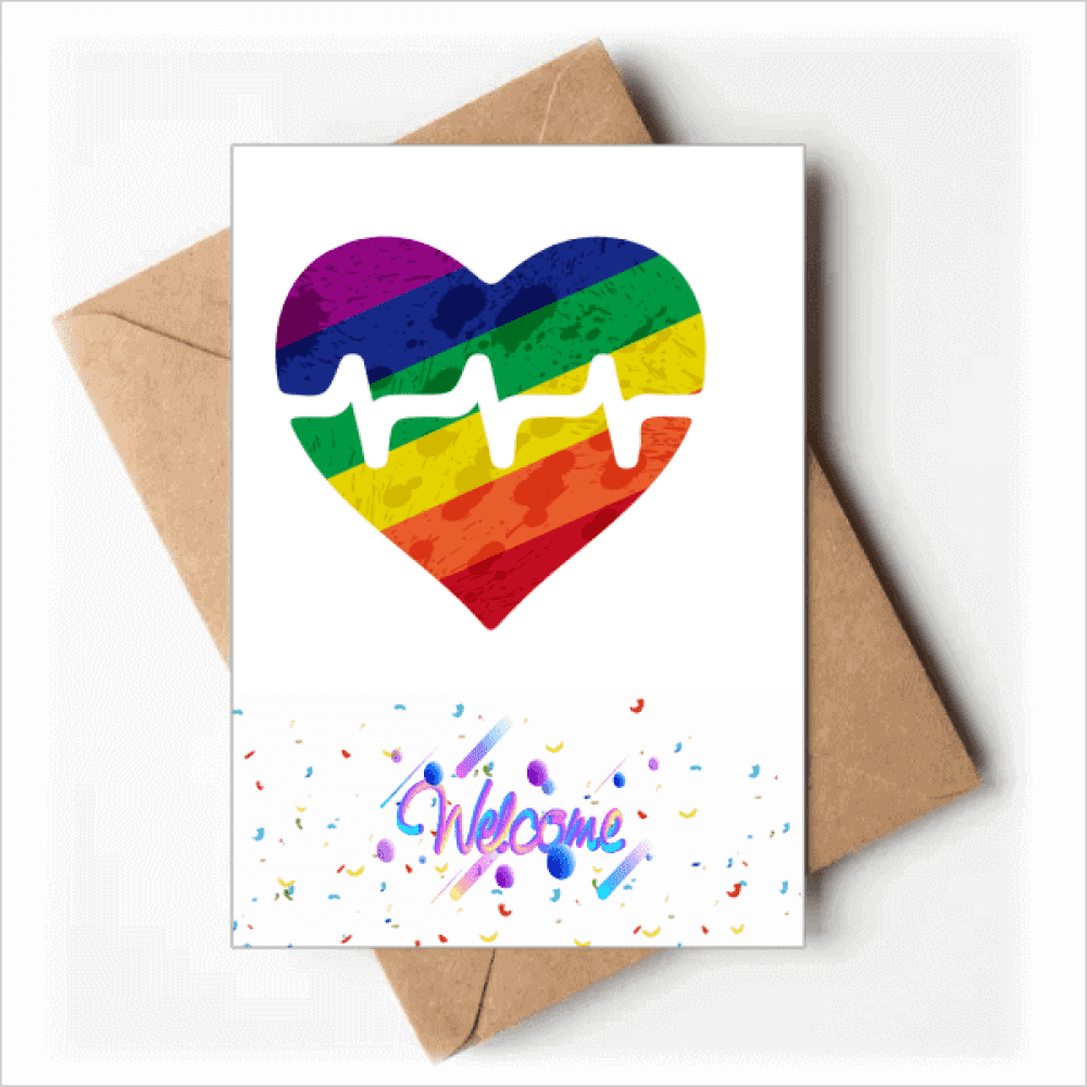 Heart Electron LGBT Rainbow Welcome Back Greeting Cards Envelopes Blank ...