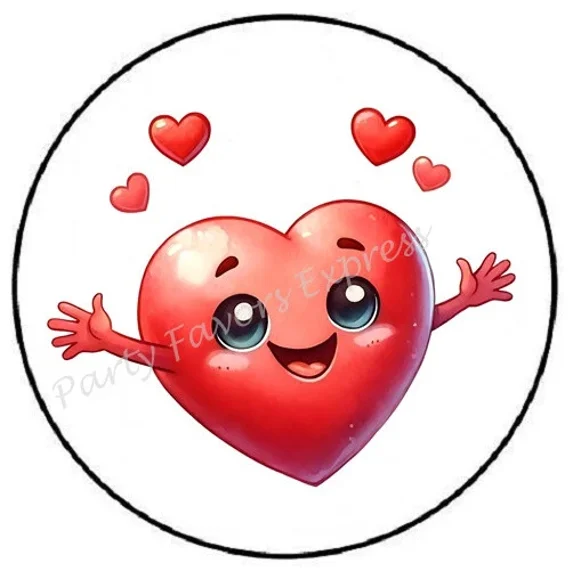 Heart Emoji Hug Valentines Day Stickers Party Favors Phone Decal Water ...