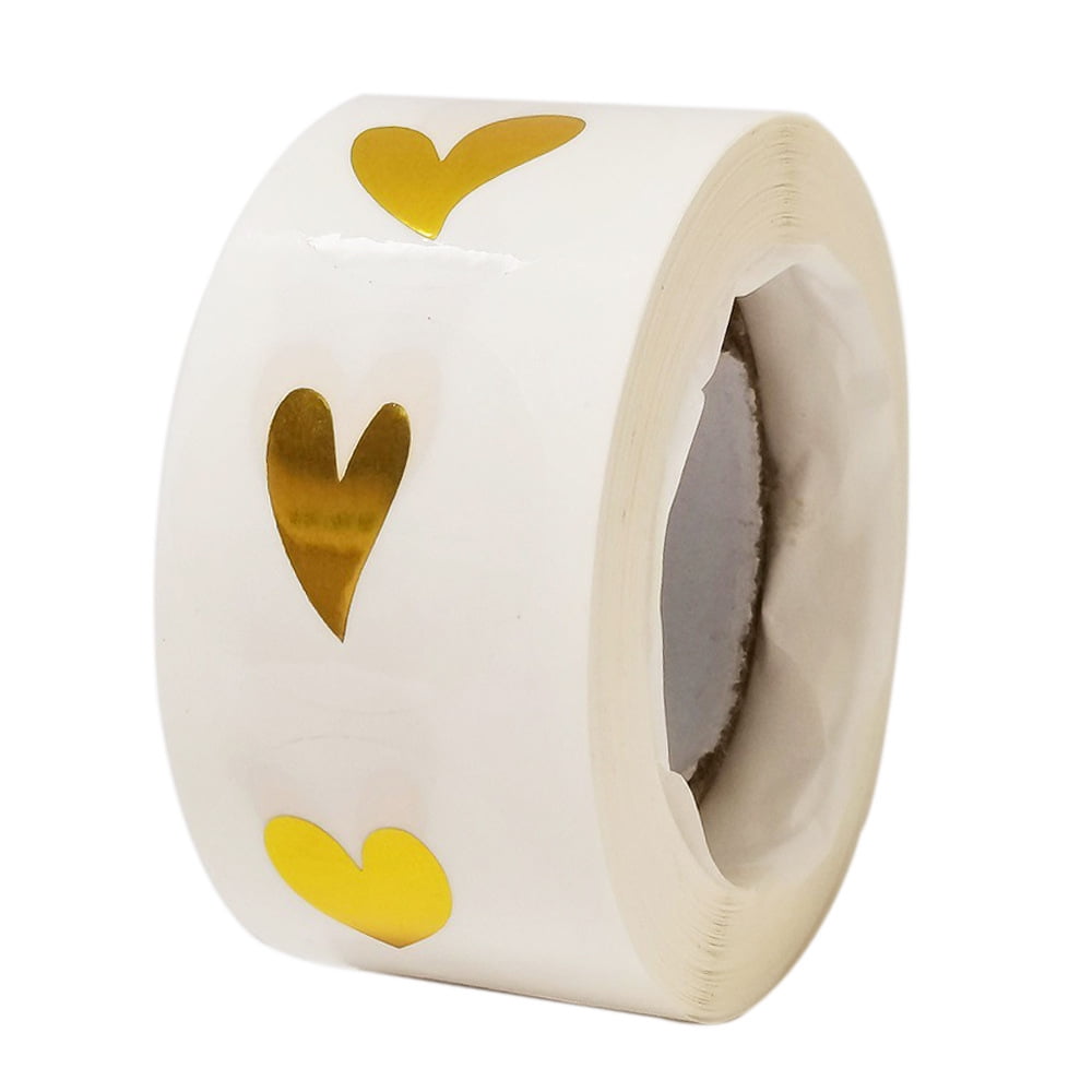 Heart Envelope Seals, Heart Stickers, Clear Gold Heart Stickers 1Inch ...