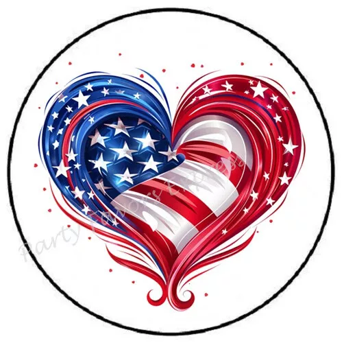 Heart Flag Patriotic 4Th Of July Sticker Party Favors Sticker Envelope ...