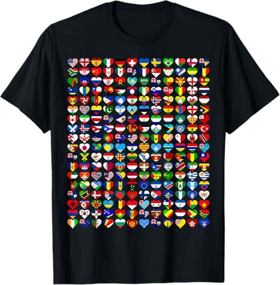 Heart Flags of the Countries of the World Flags Unity Day T-Shirt ...