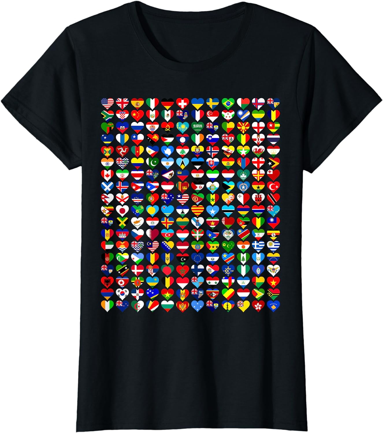 Heart Flags of the Countries of the World Flags Unity Day T-Shirt ...