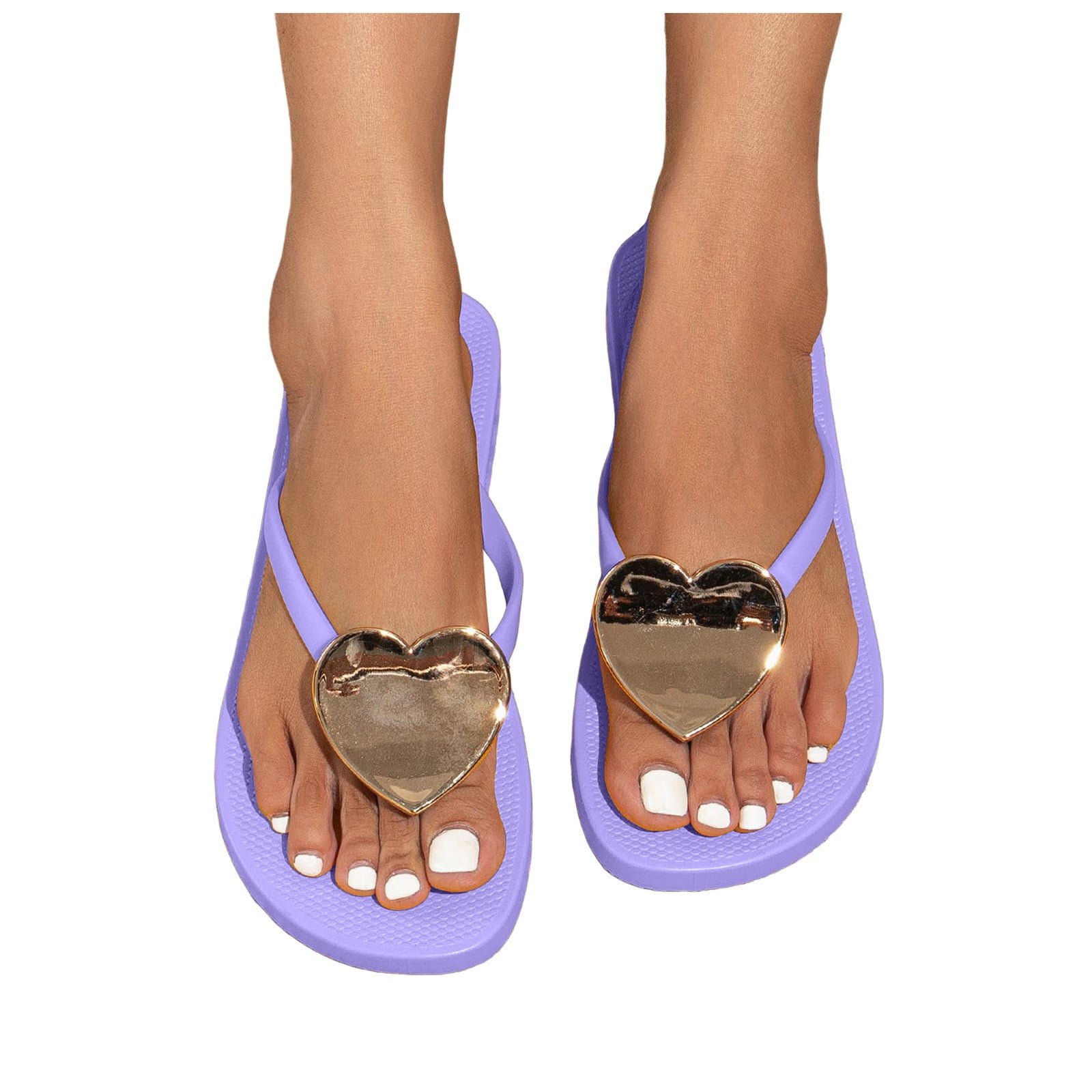 Heart Flip Flop for Women 2025 Waterproof Beach Pool Swim Spa Memory ...