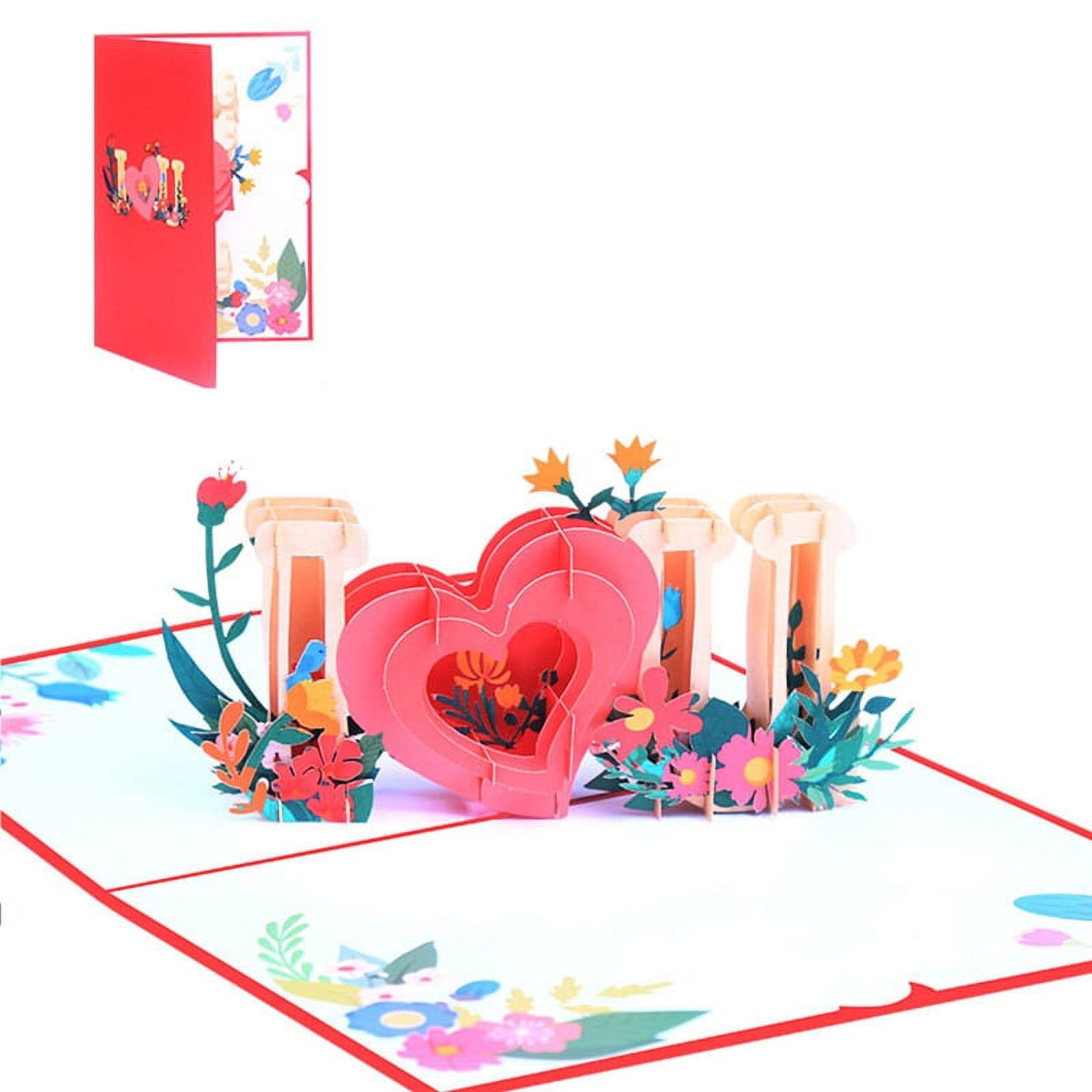 Heart Flower for Pop Up Valentines Day Card 3D Popup Greeting Cards for ...