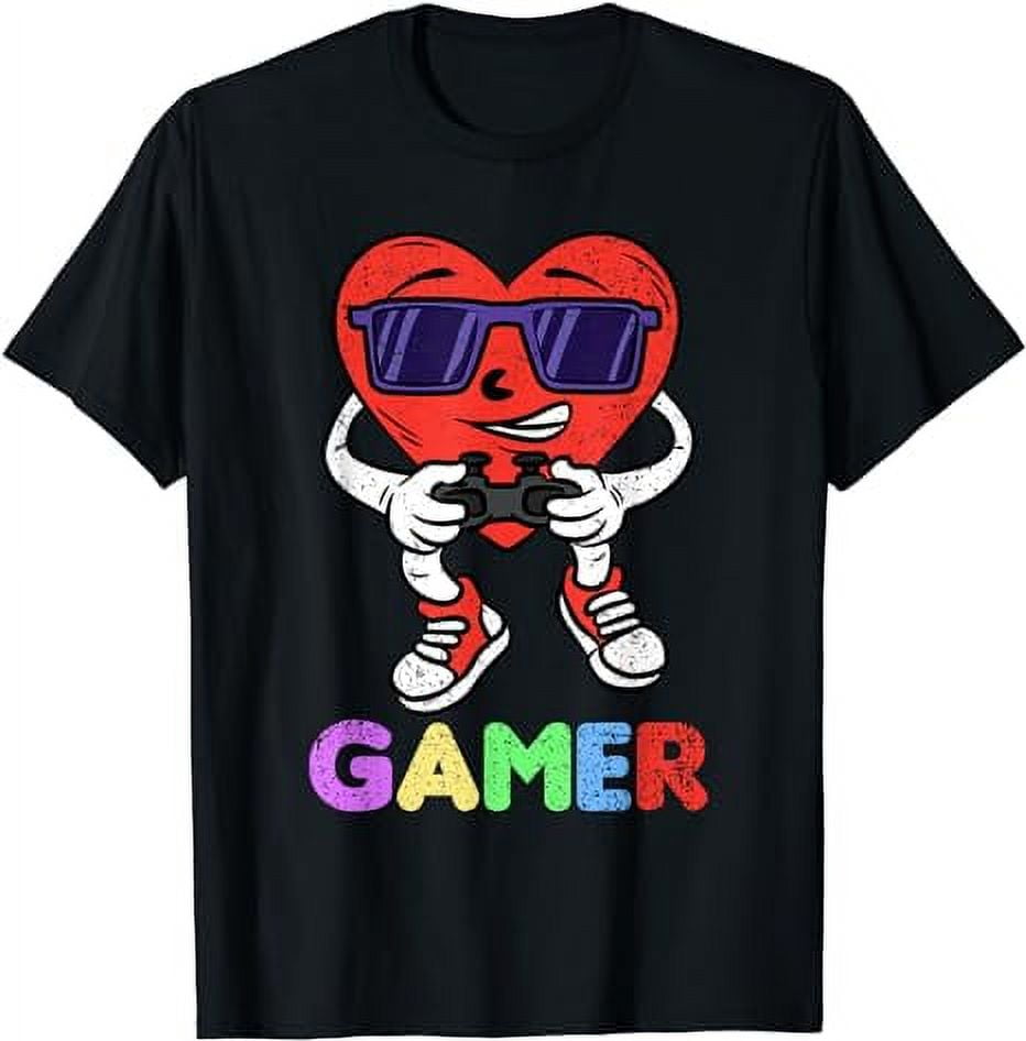 Heart Gamer Valentines Day Love Gaming Video-game Controller T-Shirt ...