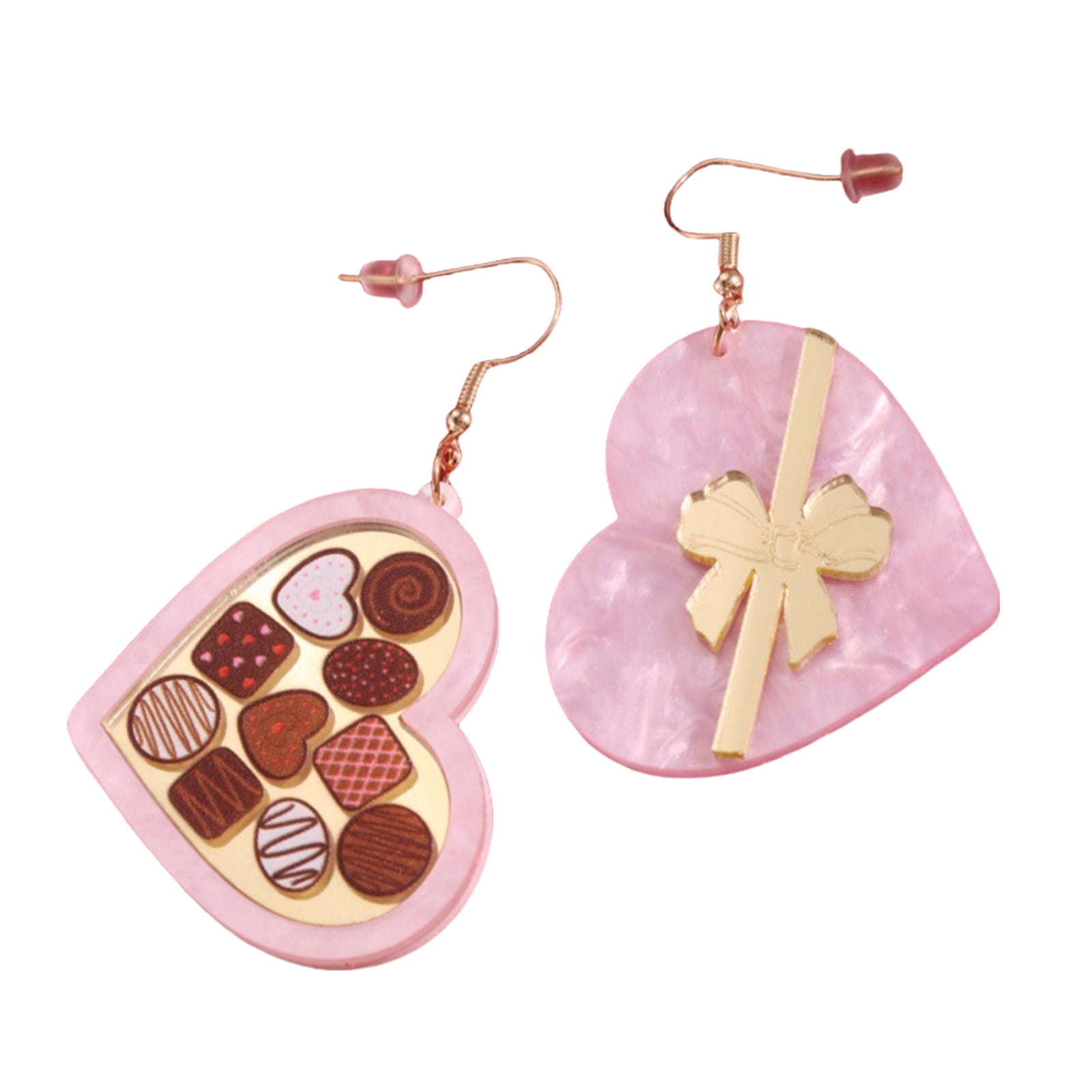 Heart Gift Box Earrings Lightweight and Comfortable Acrylic Ear ...