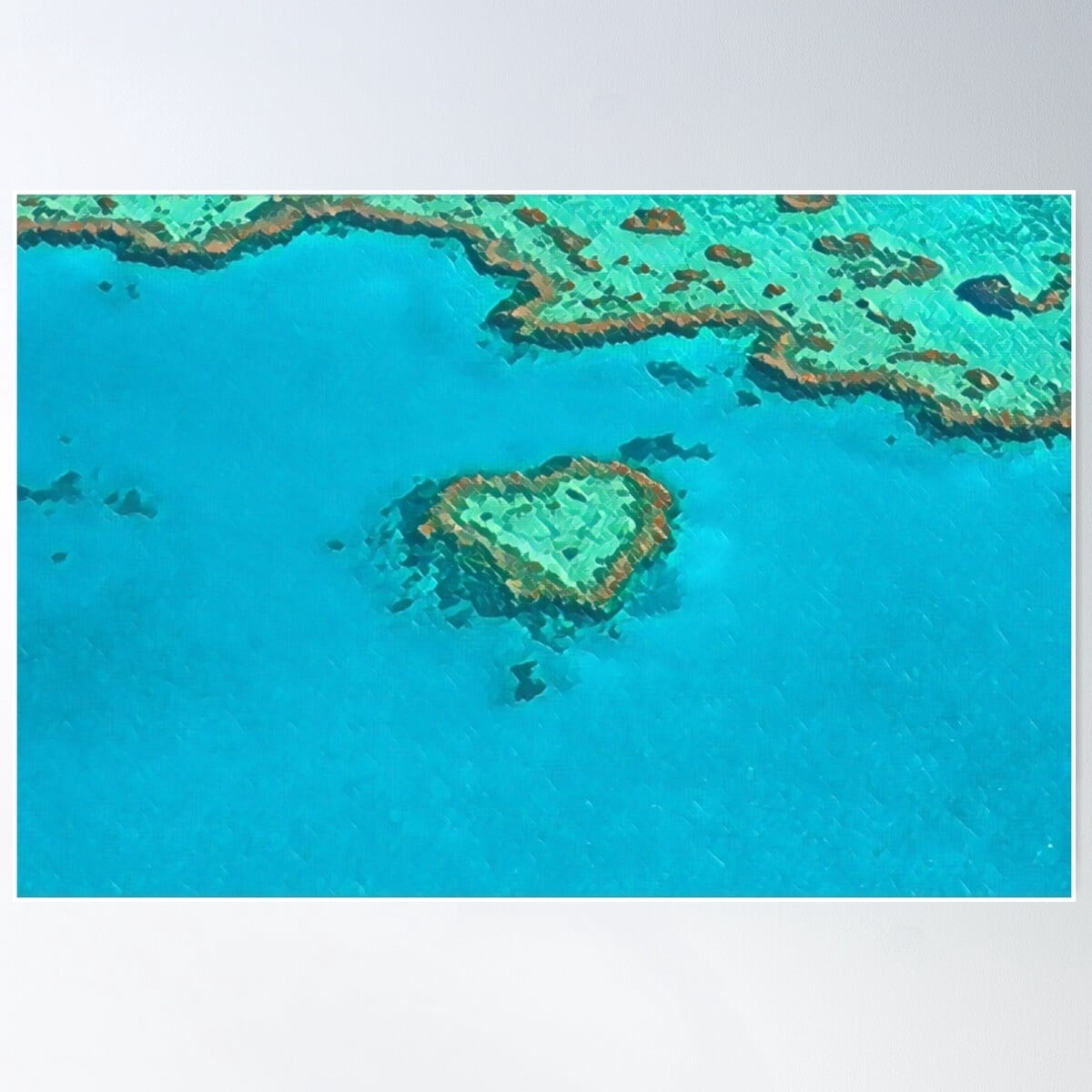 Heart - Great Barrier Reef Australia Poster Wall Art, Modern Wall Decor ...