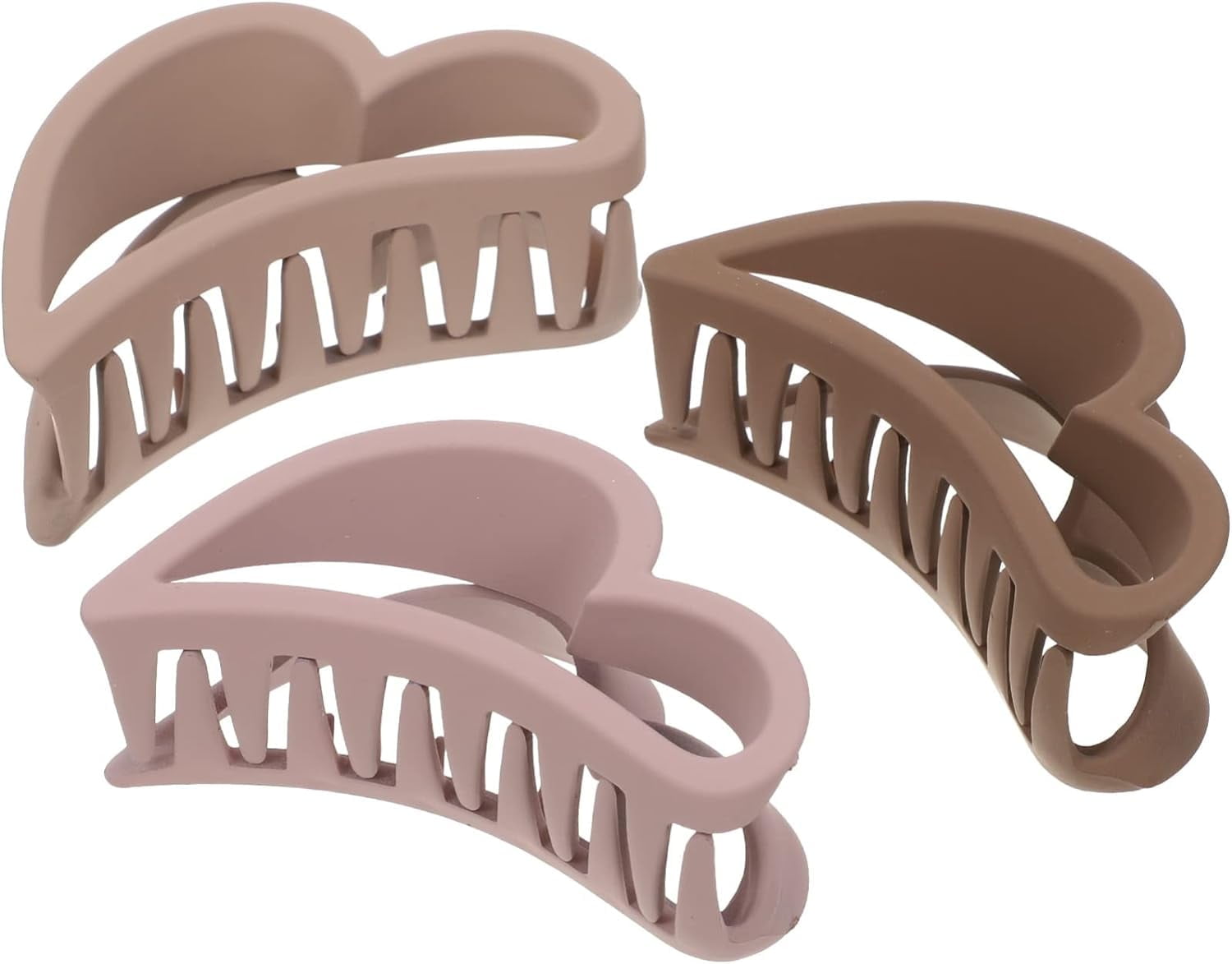 Heart Hair Clip 3Pcs Medium Claw Hair Clips for Women, Heart Shaped ...