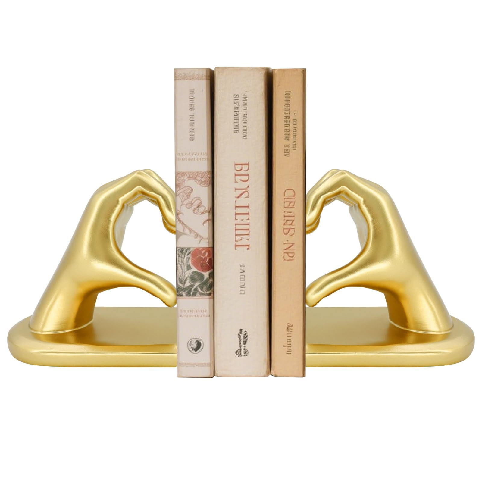 Heart Hands Book Ends for Shelves, Heavy Duty Resin Bookends for Office ...