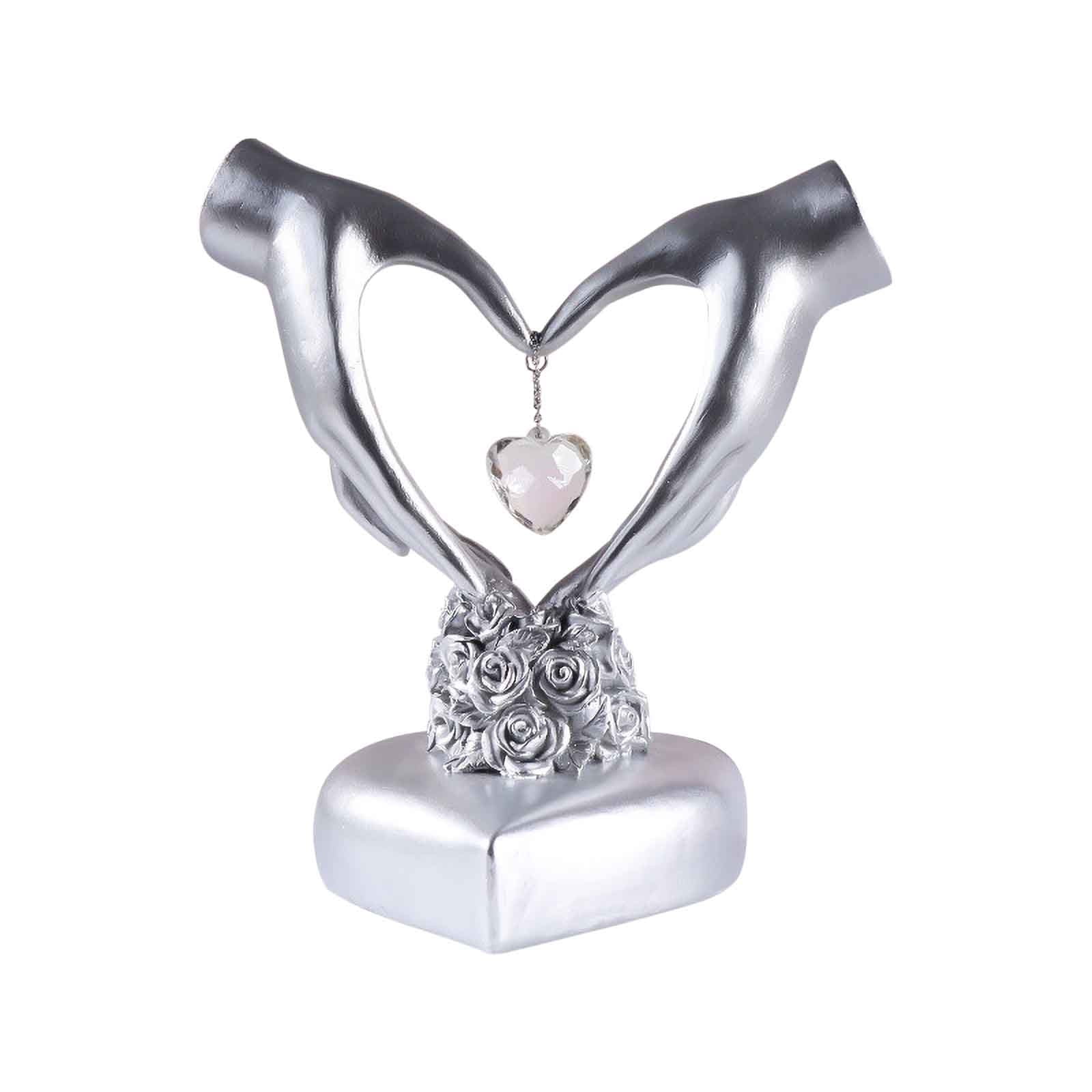 Heart Hands Sculpture Resin Heart Hands Decor, Romantic Heart Decor ...