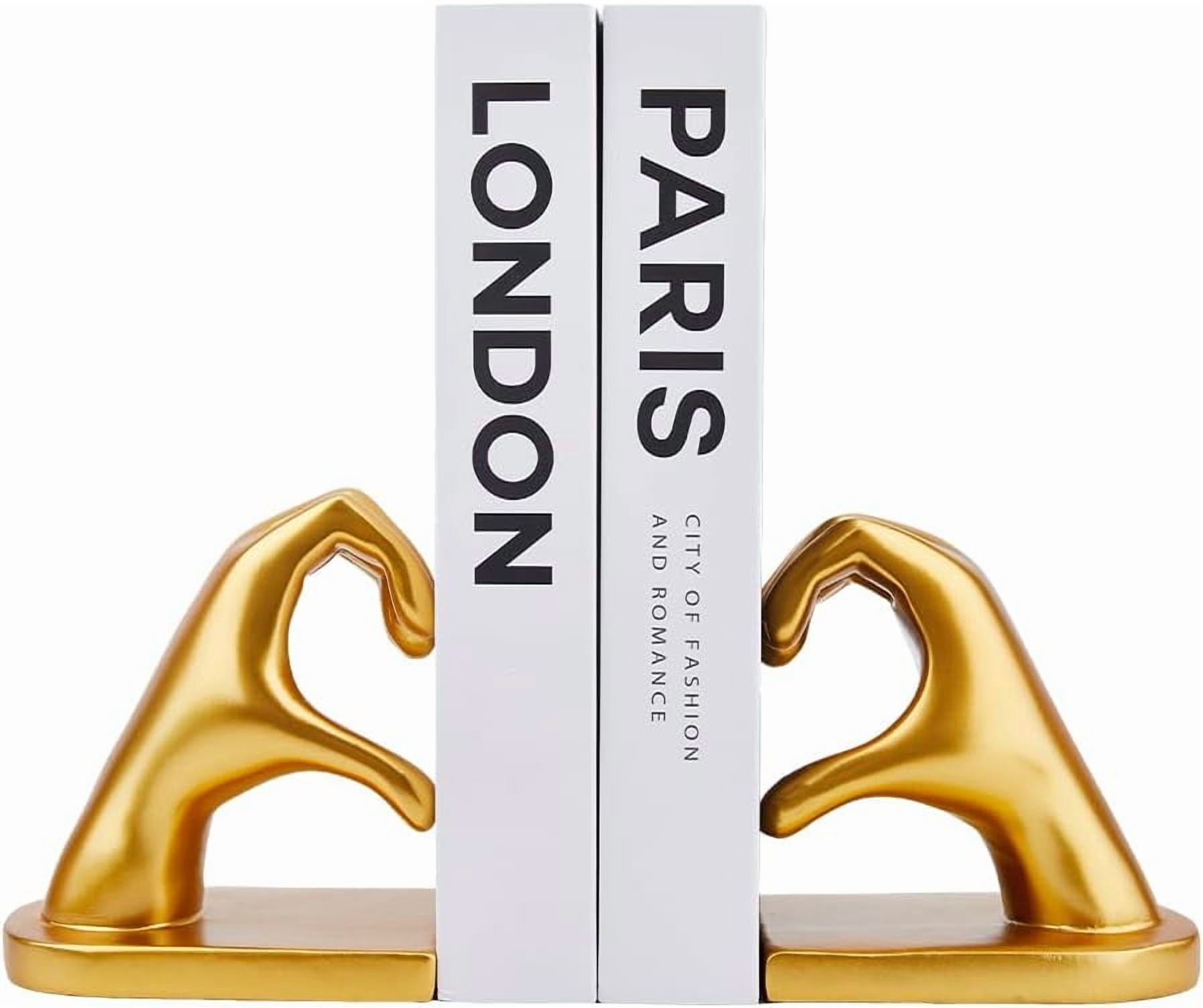 Heart Hands Statue Book Ends Gold Decorative Book End Unique Heavy ...