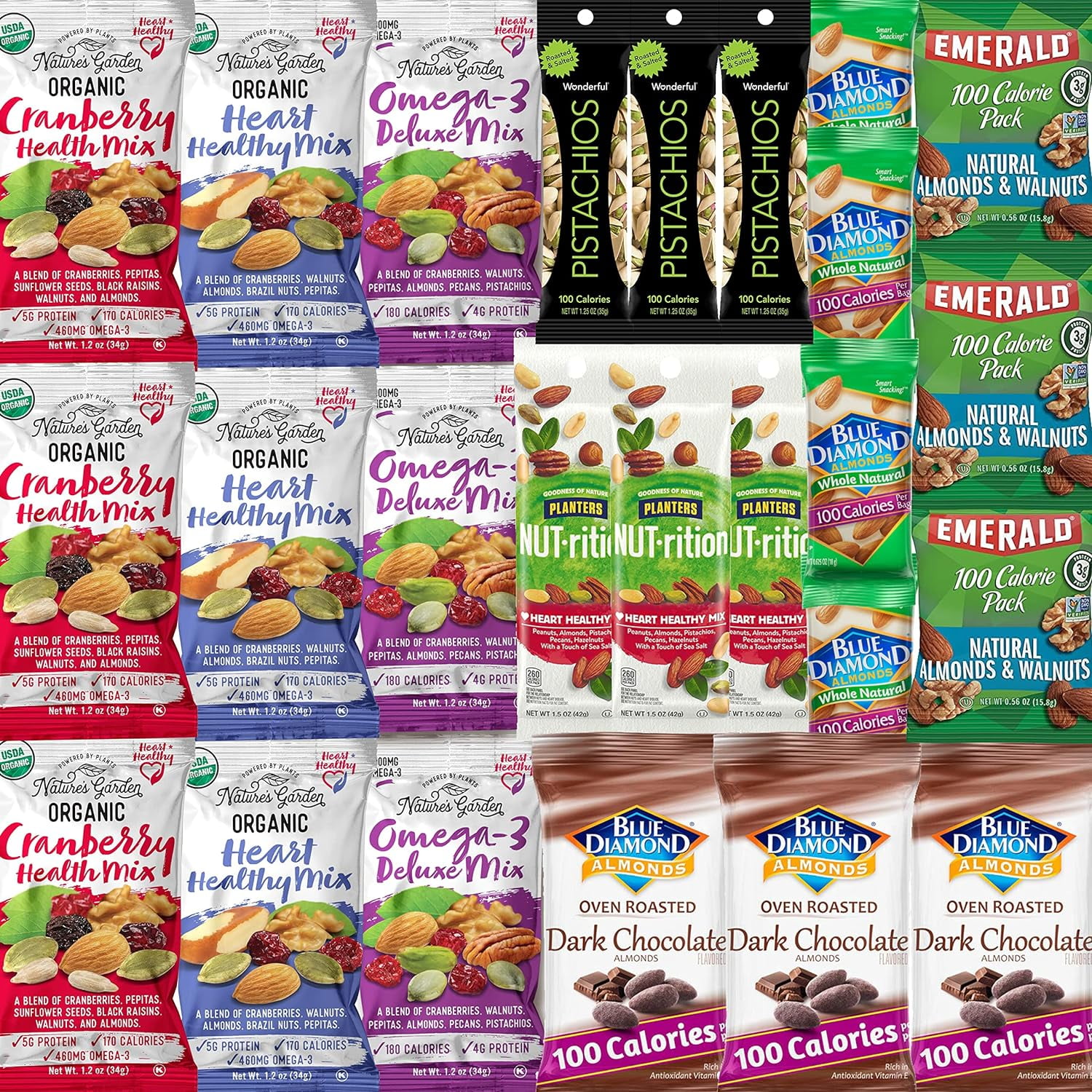 Heart Healthy Snack Box with Nuts and Trail Mix (25 Count) - Walmart.com