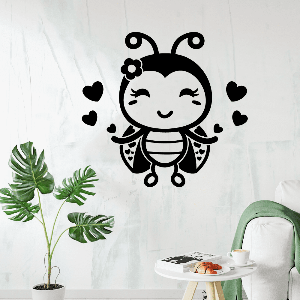 Heart Hearts Ladybug Ladybugs Lady Bug Bugs Cute Animal Insect Vinyl ...