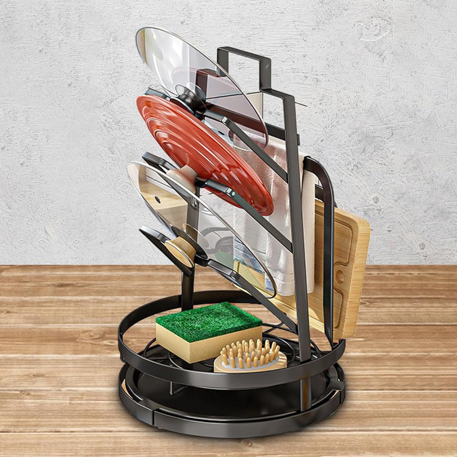 Heart Home 3 Layer Pot Lid Holder with Removable Drain Tray Lid Stand ...