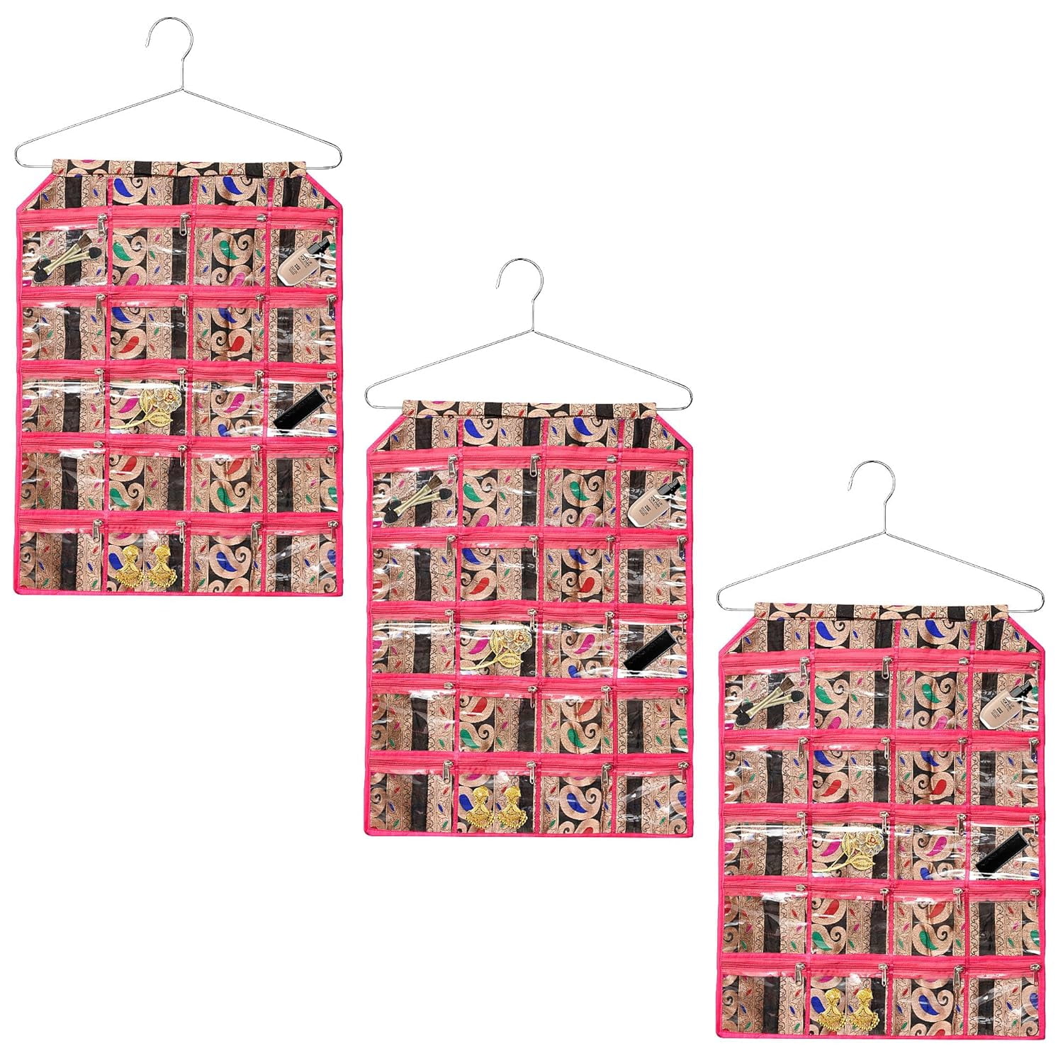 Heart Home Pack of 3 Hanging Organizer Storage Organizer Wall Makeup ...