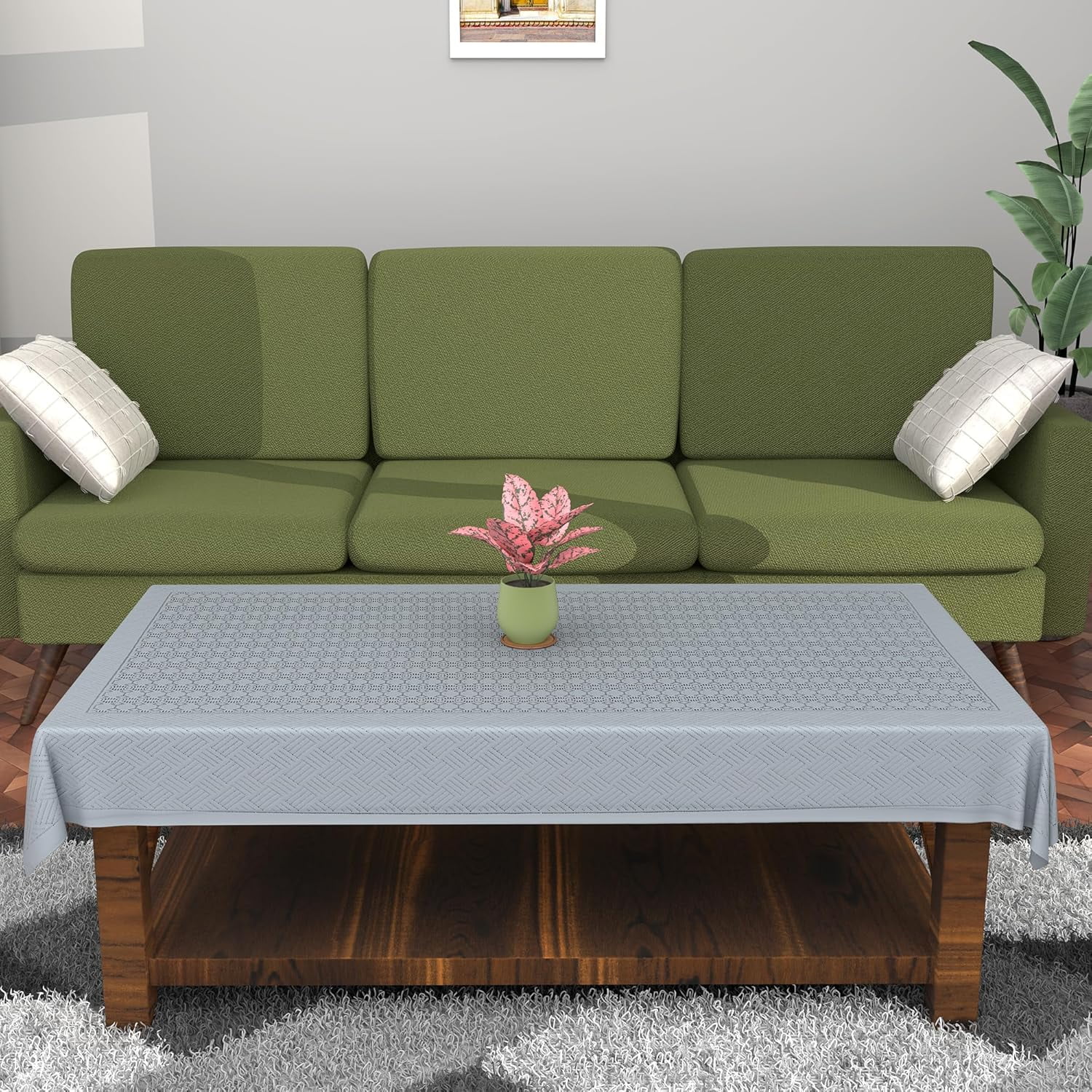Heart Home Soft Cotton Table Cloth for 4 Seater Dining Table 40x60 Inch ...