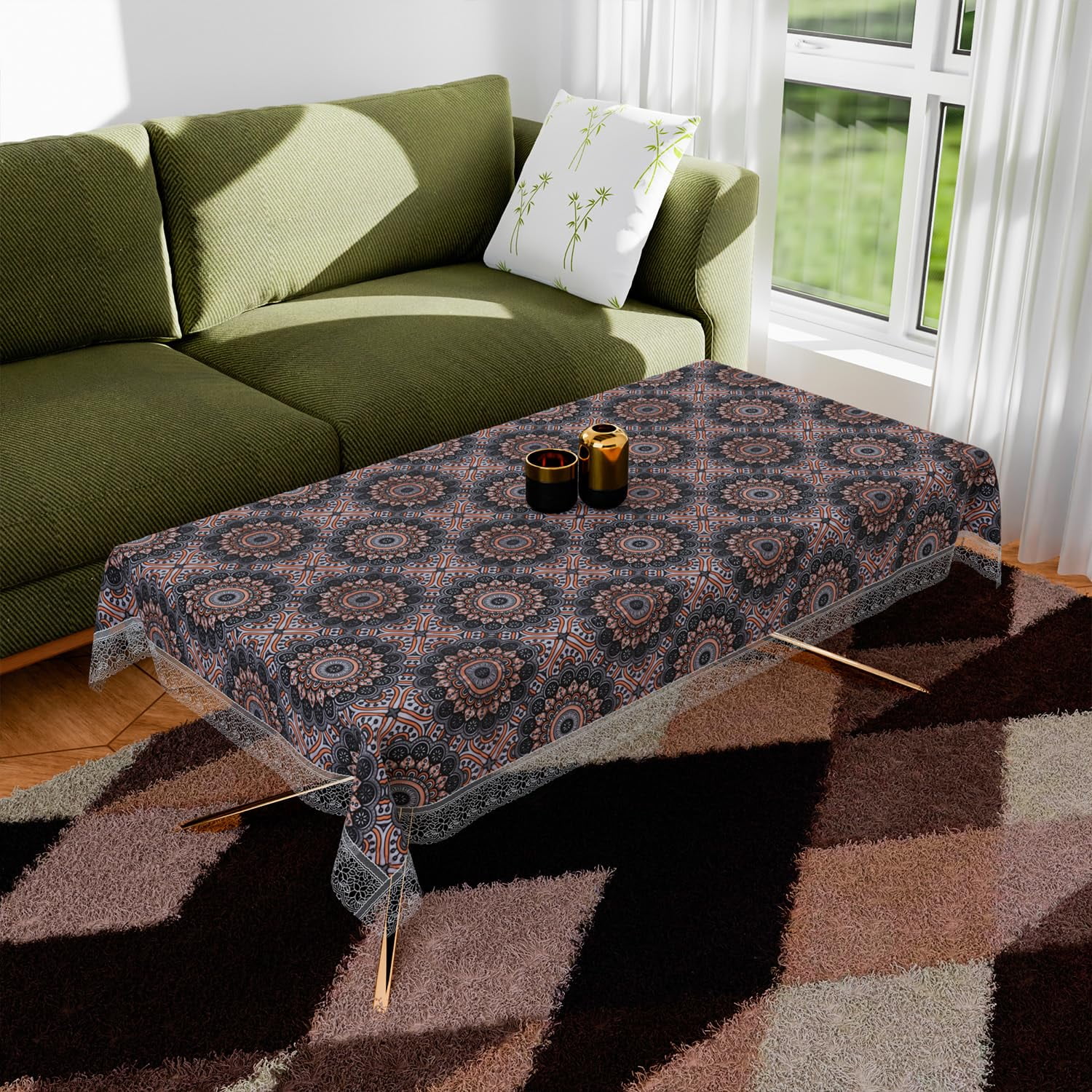 Heart Home Table Cover PVC Dining Table Cover Table Cloth Center Table ...
