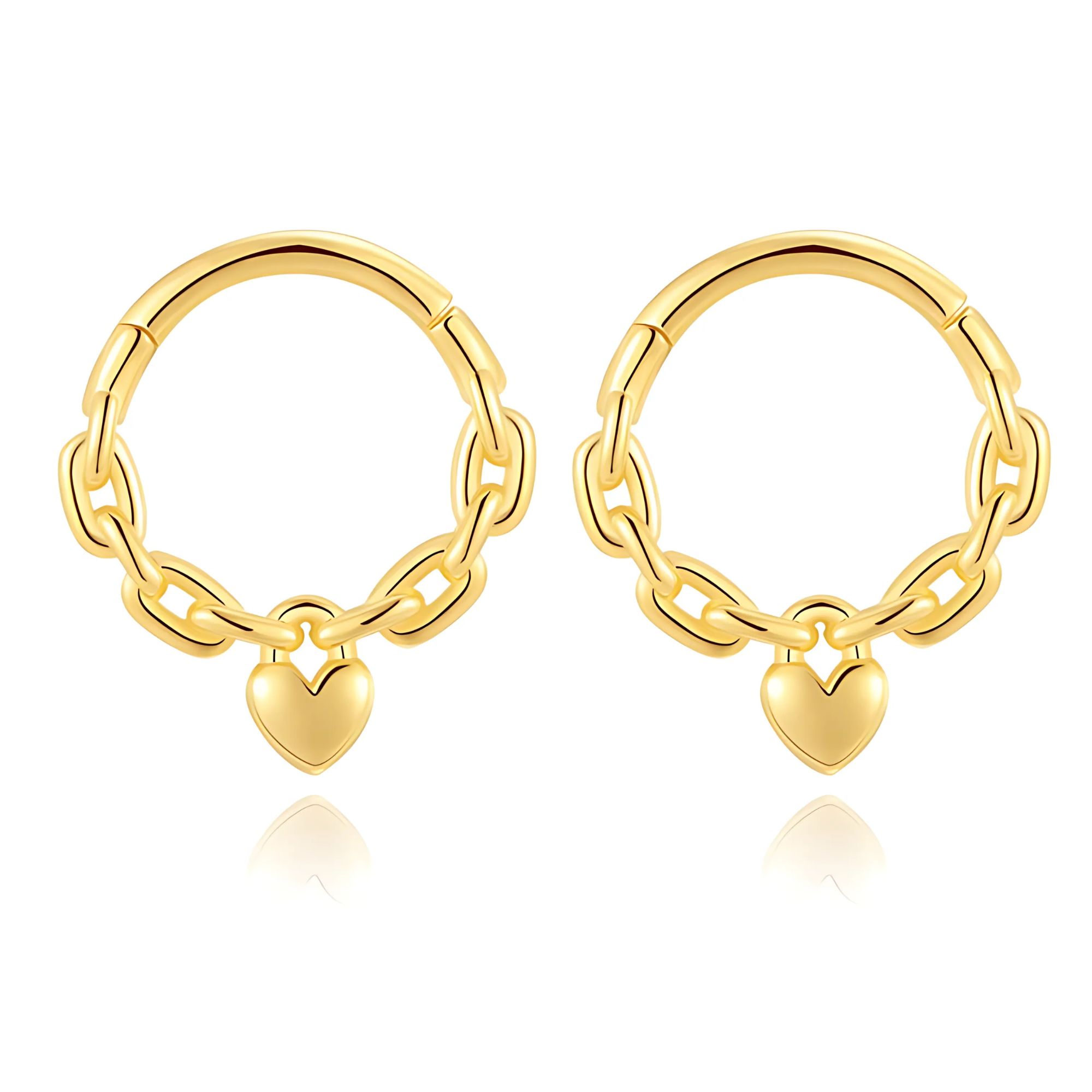 Heart Hoop Earring 16G 1.2mm Cartilage Nose Septum Body Piercing ...