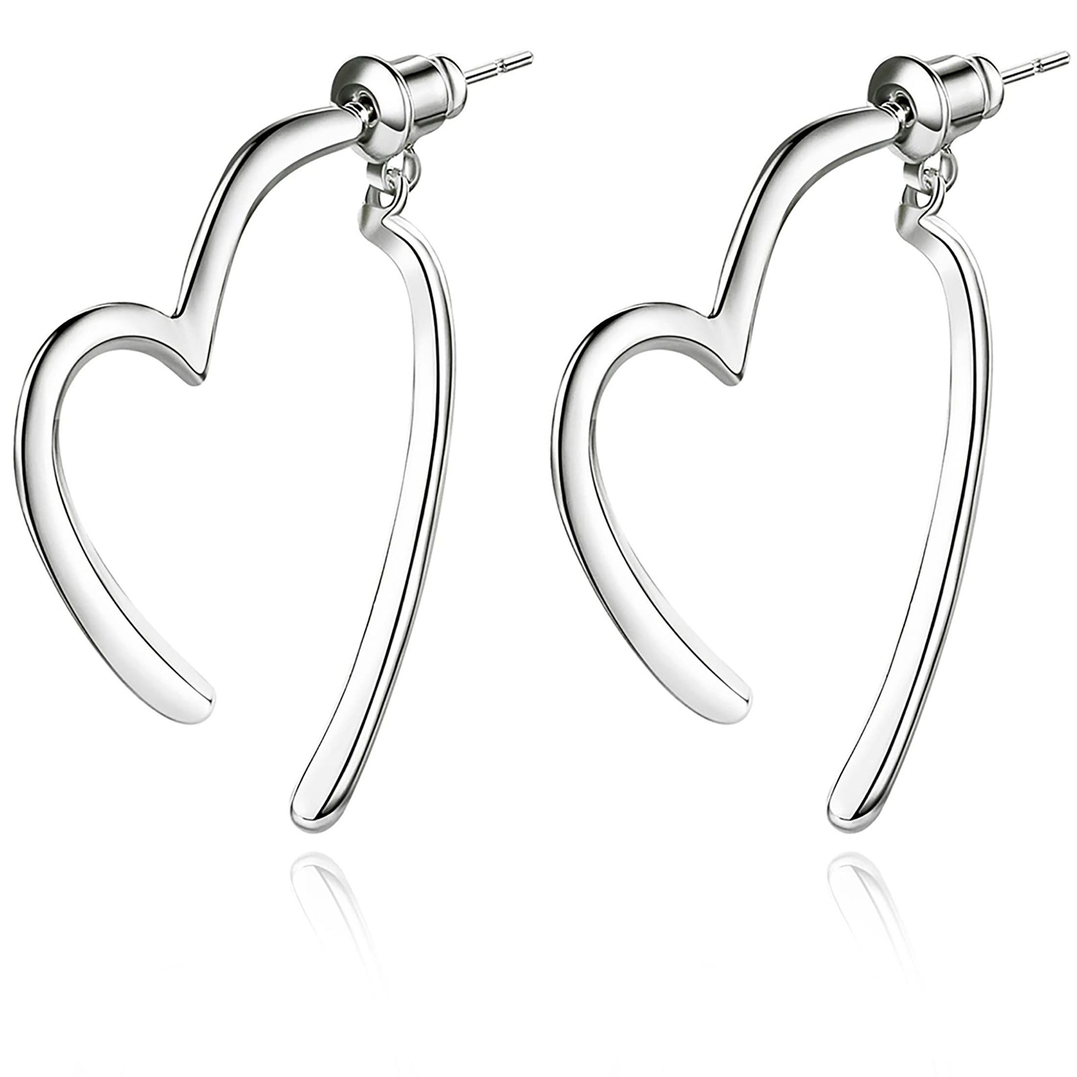 Alluring Hearts Hoop Earrings - 287290CZ - Walmart.com