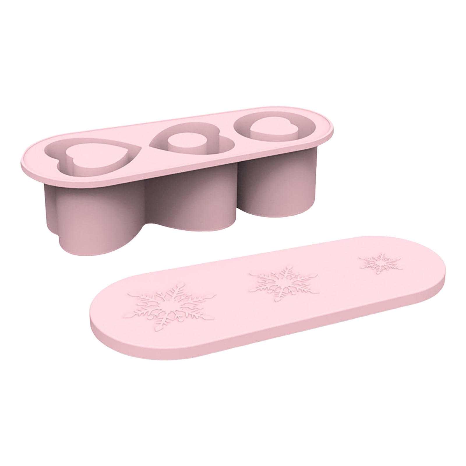 Heart Ice Cube Tray for Cup, Silicone Ice Cube Maker With Lid for 30oz ...