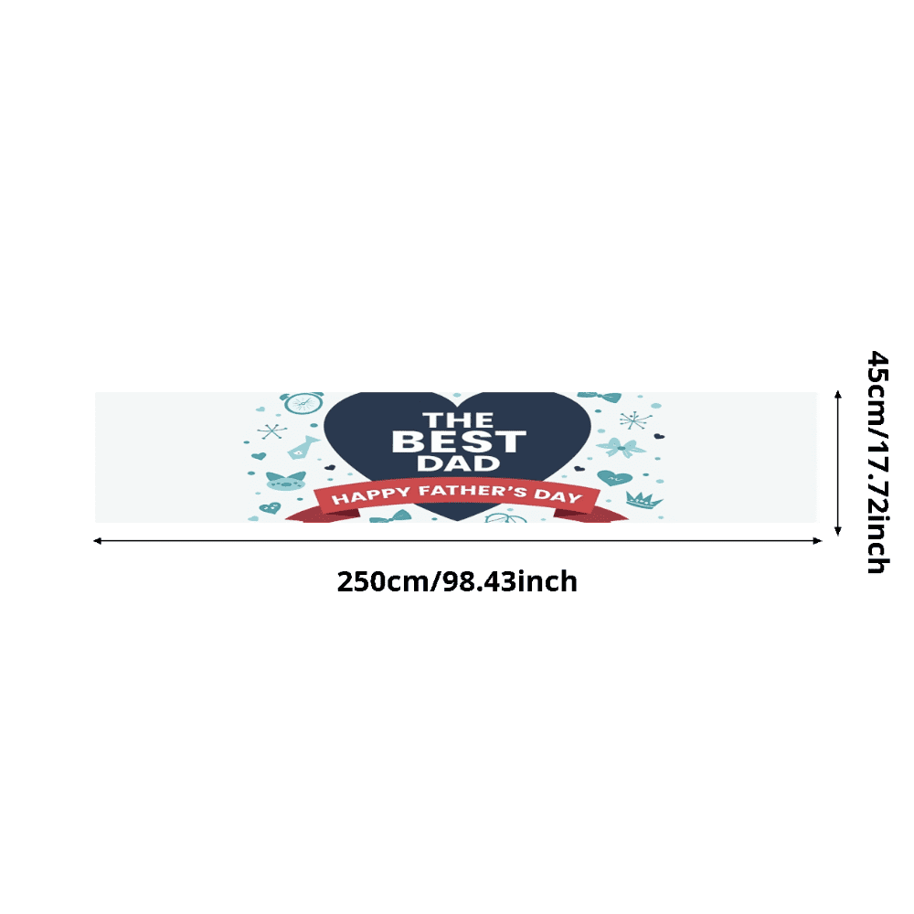 Heart Illustration The Best Dad Blue Icons Banner Happy Father's Day ...