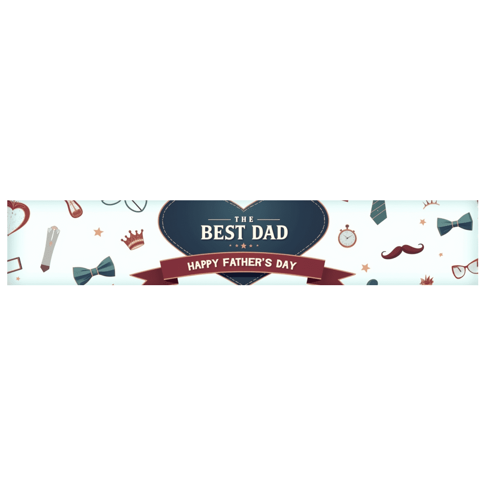 Heart Illustration The Best Dad Blue Icons Banner Happy Father's Day ...