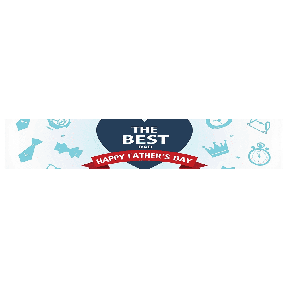 Heart Illustration The Best Dad Blue Icons Banner Happy Father's Day ...