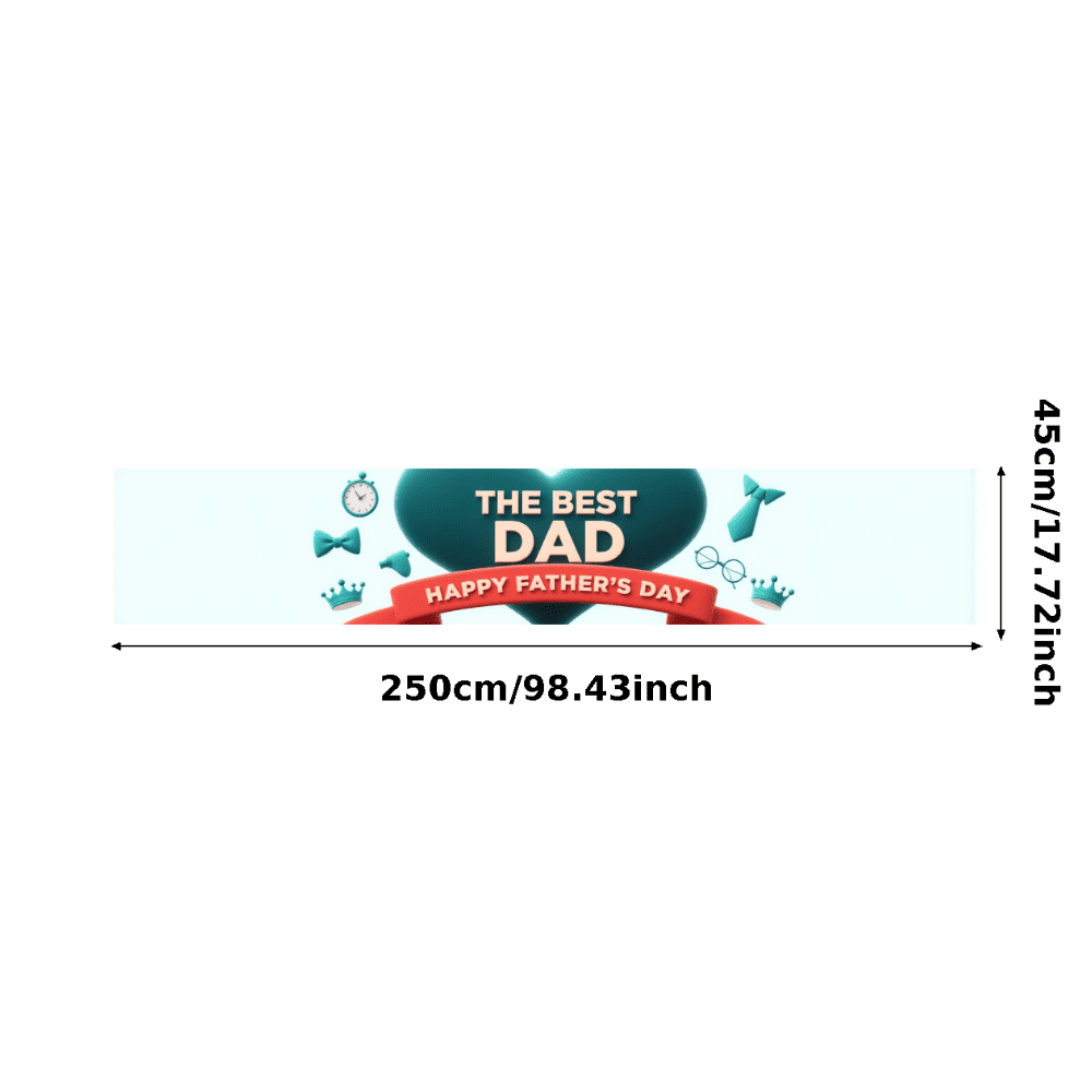 Heart Illustration The Best Dad Blue Icons Banner Happy Father's Day ...